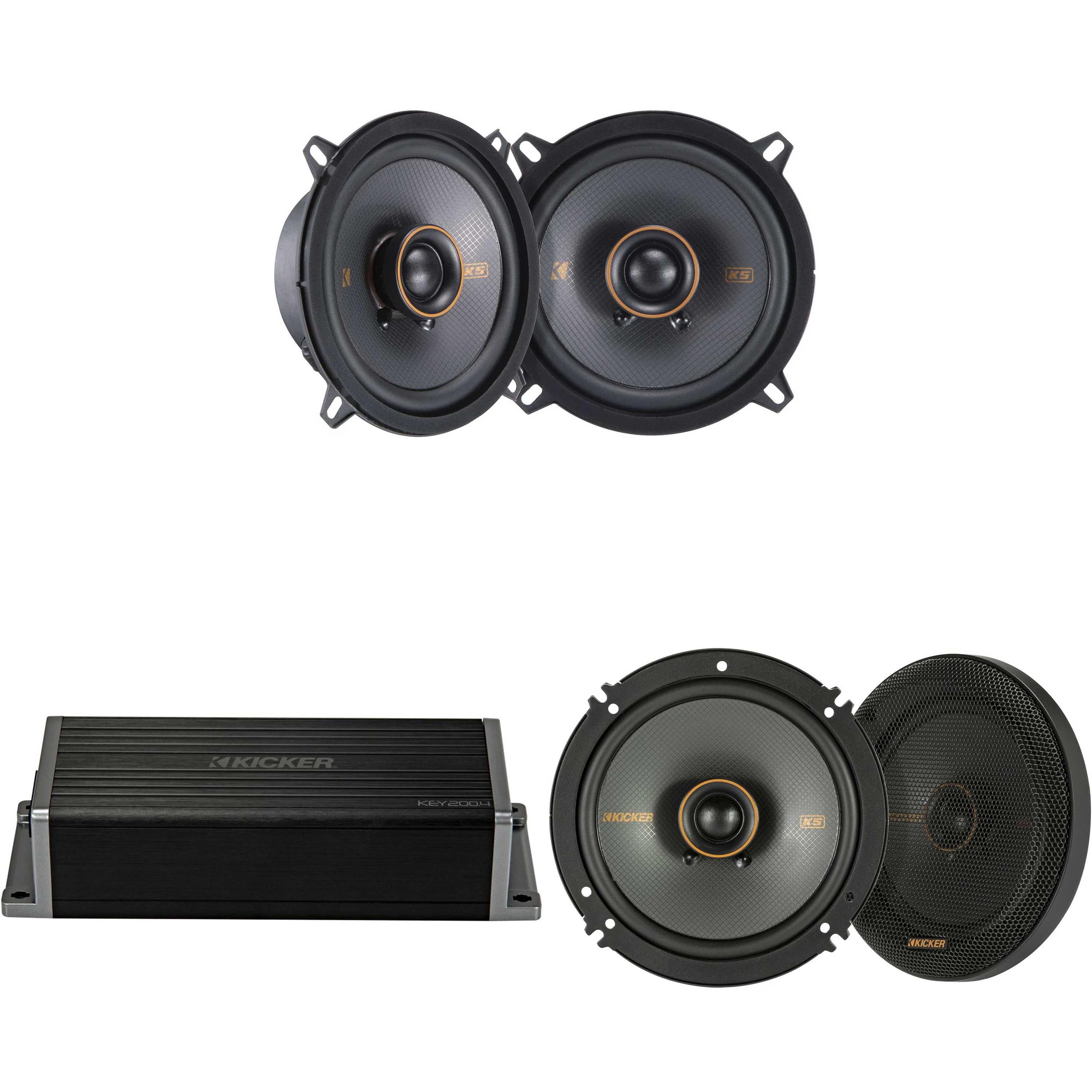Kicker 47KEY2004 4-Channel DSP Smart Amp w/ 51KSC 6.5" & 5.25" Audio ...