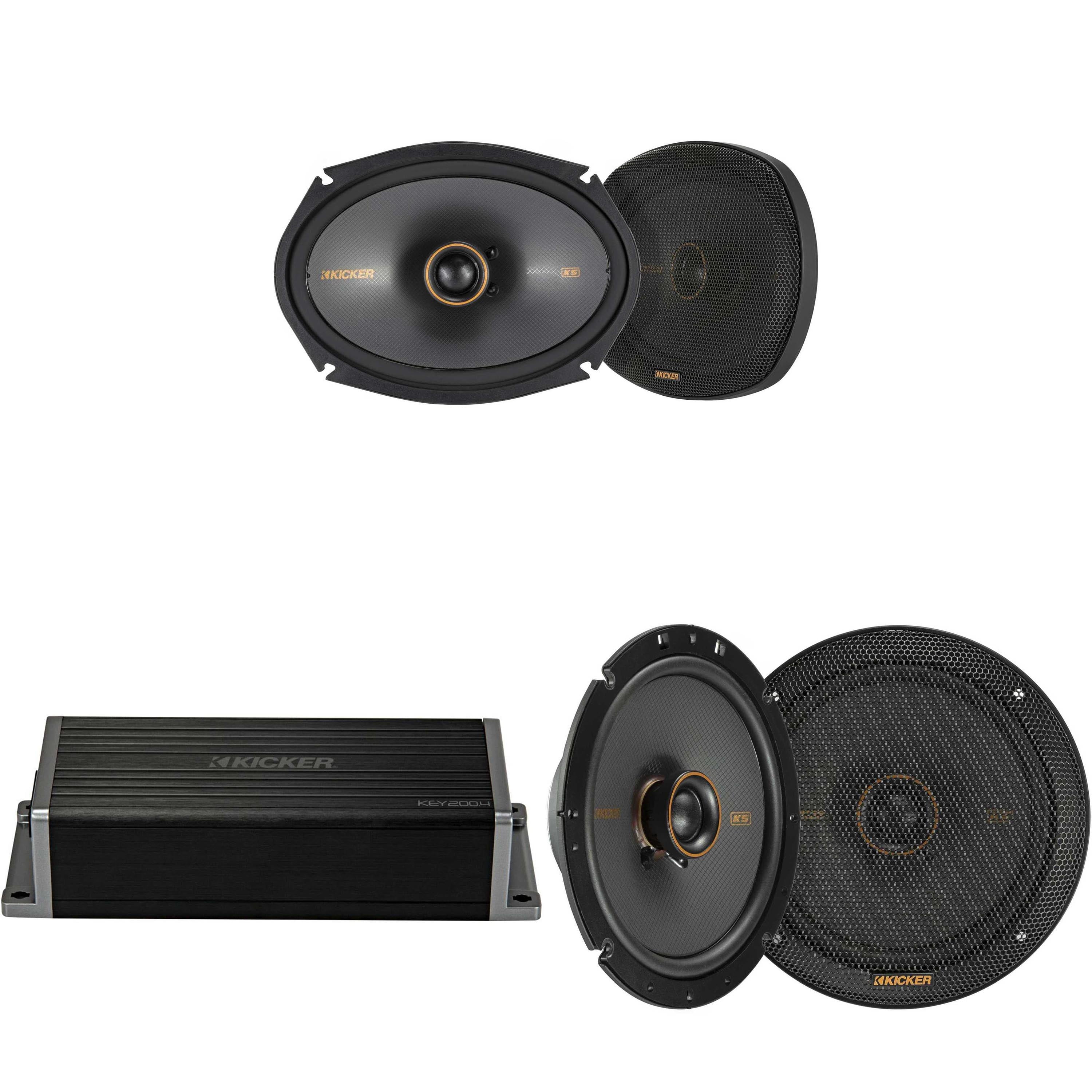 Kicker 47KEY2004 4-Channel DSP Smart Amp w/ 51KSC 6.75" 3 & 6x9" Audio ...