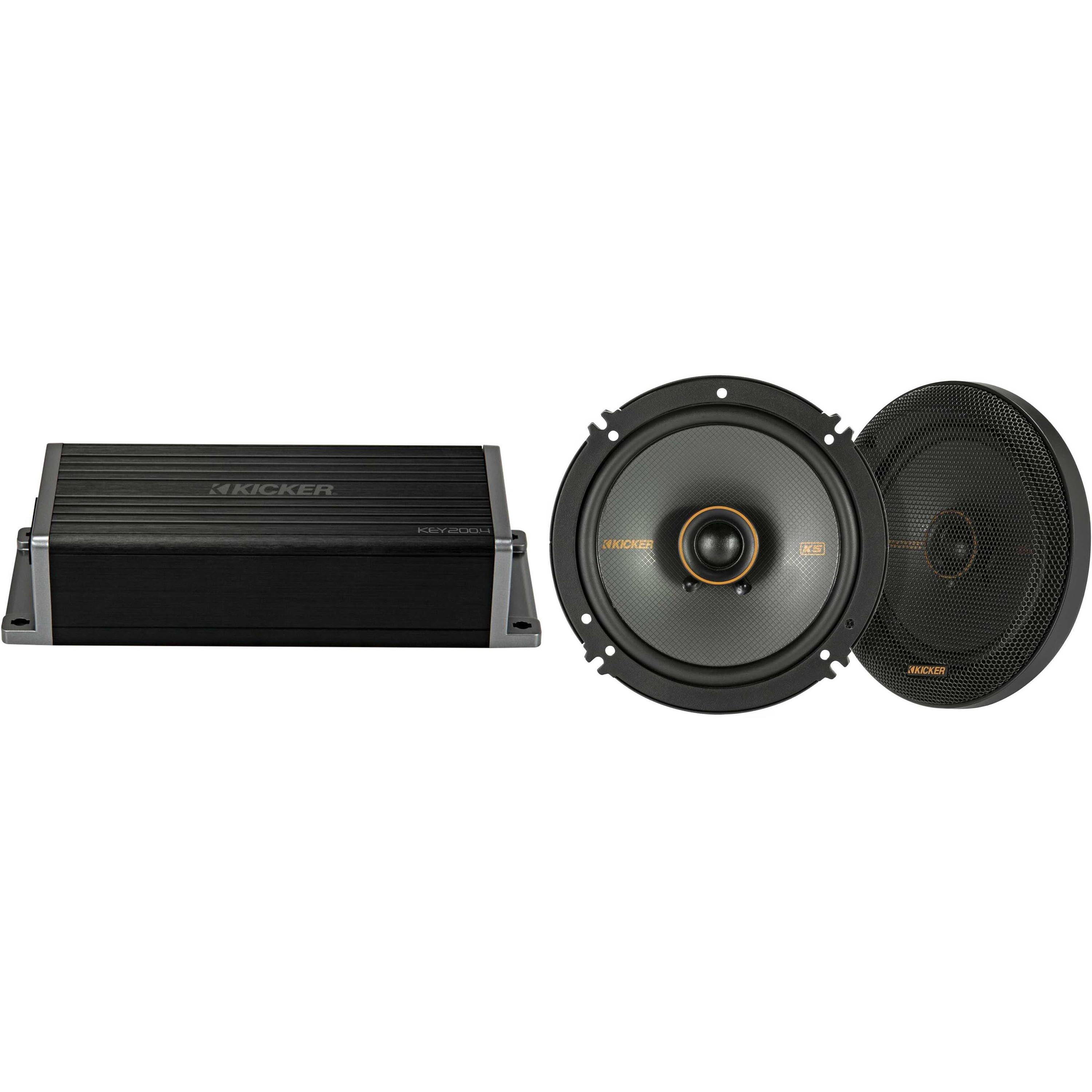 Kicker 47KEY2004 4-Channel DSP Smart Amp w/ 51KSC6504 6.5" Audio ...