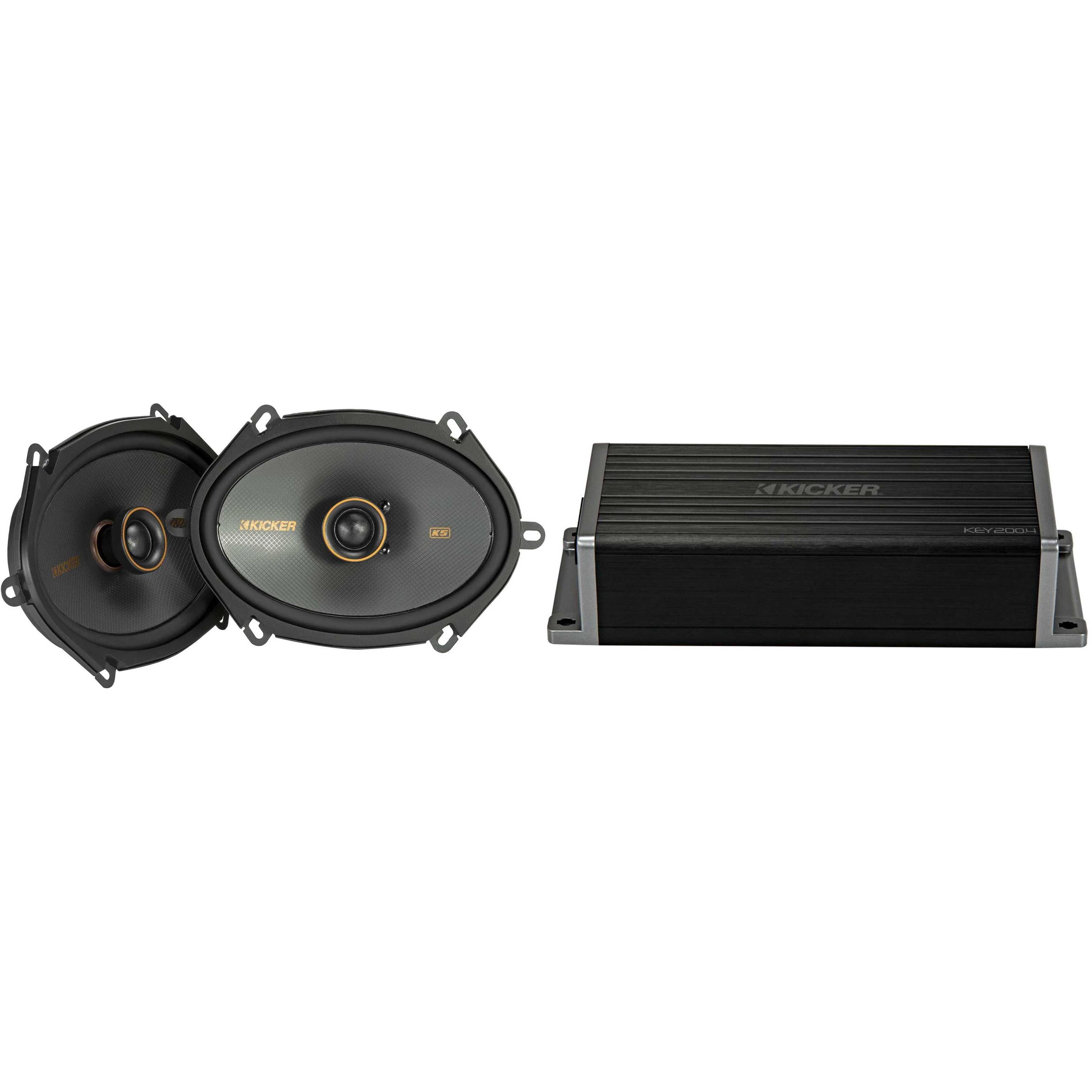Kicker 47KEY2004 4-Channel DSP Smart Amp w/ 51KSC6804 6x8" Audio ...