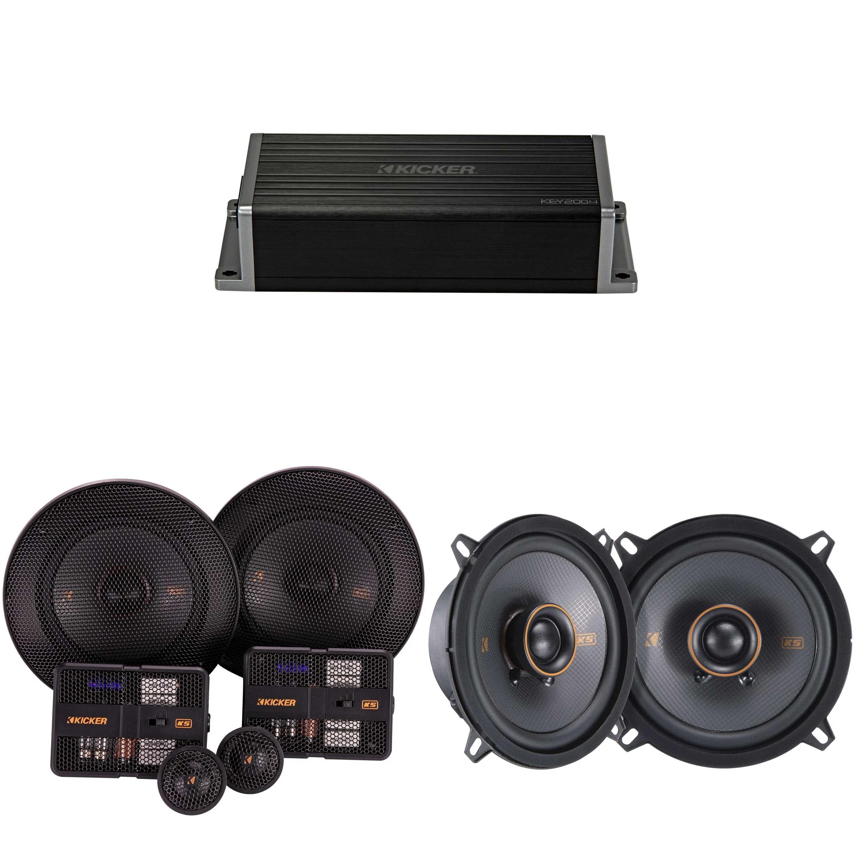 Kicker 47KEY2004 4-Channel DSP Smart Amp w/ 51KSS 5.25" & 5.25" Audio ...