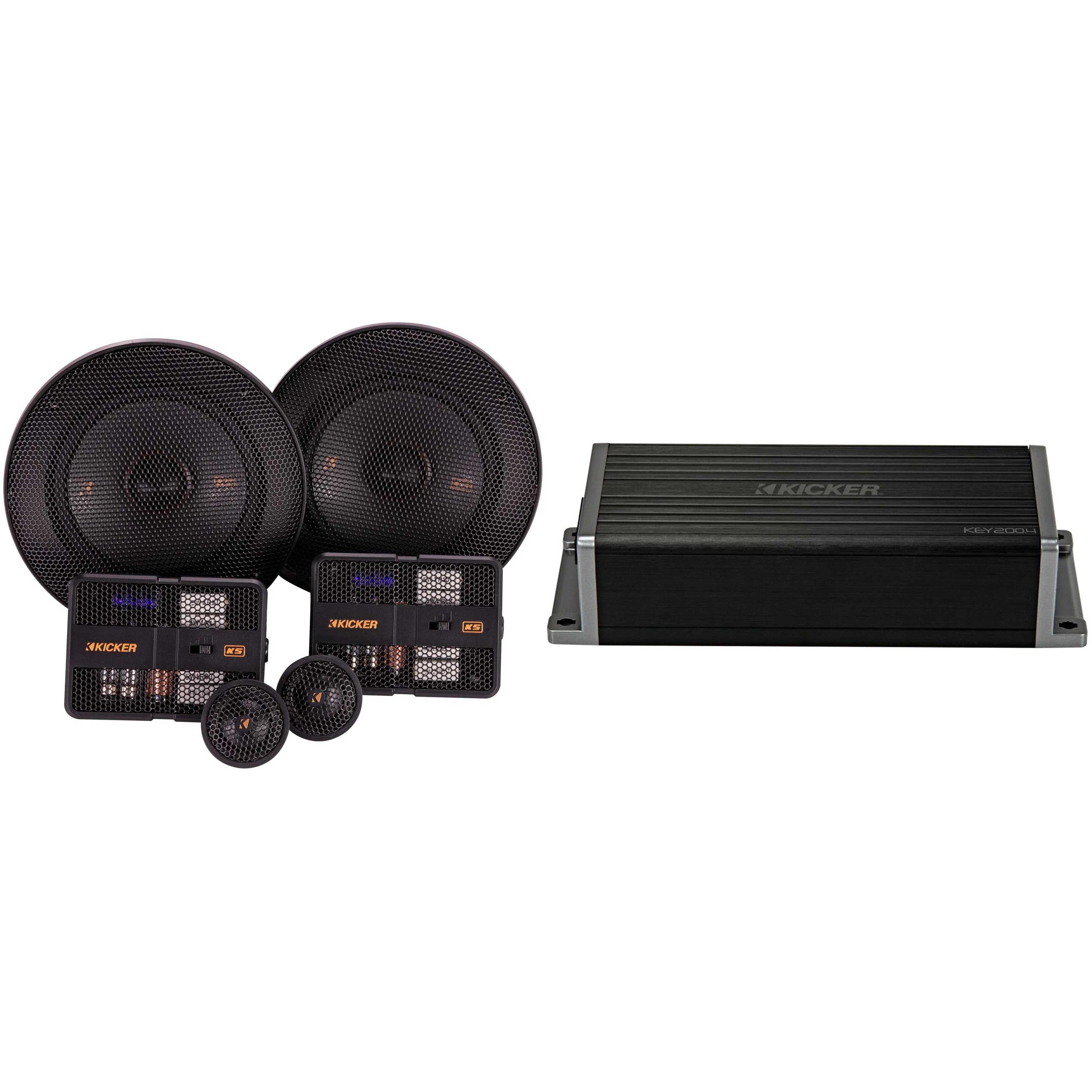 Kicker 47KEY2004 4-Channel DSP Smart Amp w/ 51KSS504 5.25" Audio ...