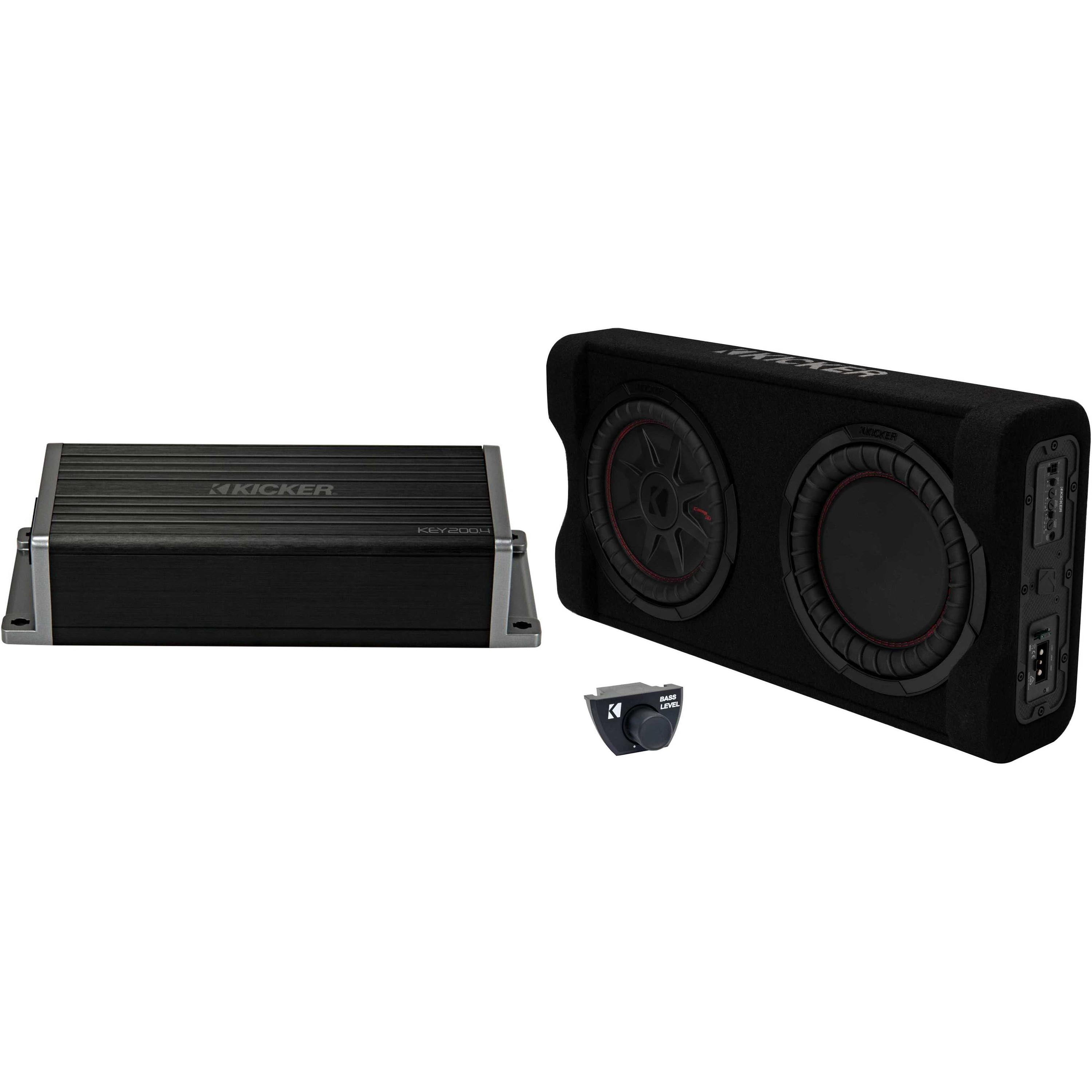 Kicker 47KEY2004 4-Channel DSP Smart Amplifier, 4x50W w/ 51PTRTP10 10 ...
