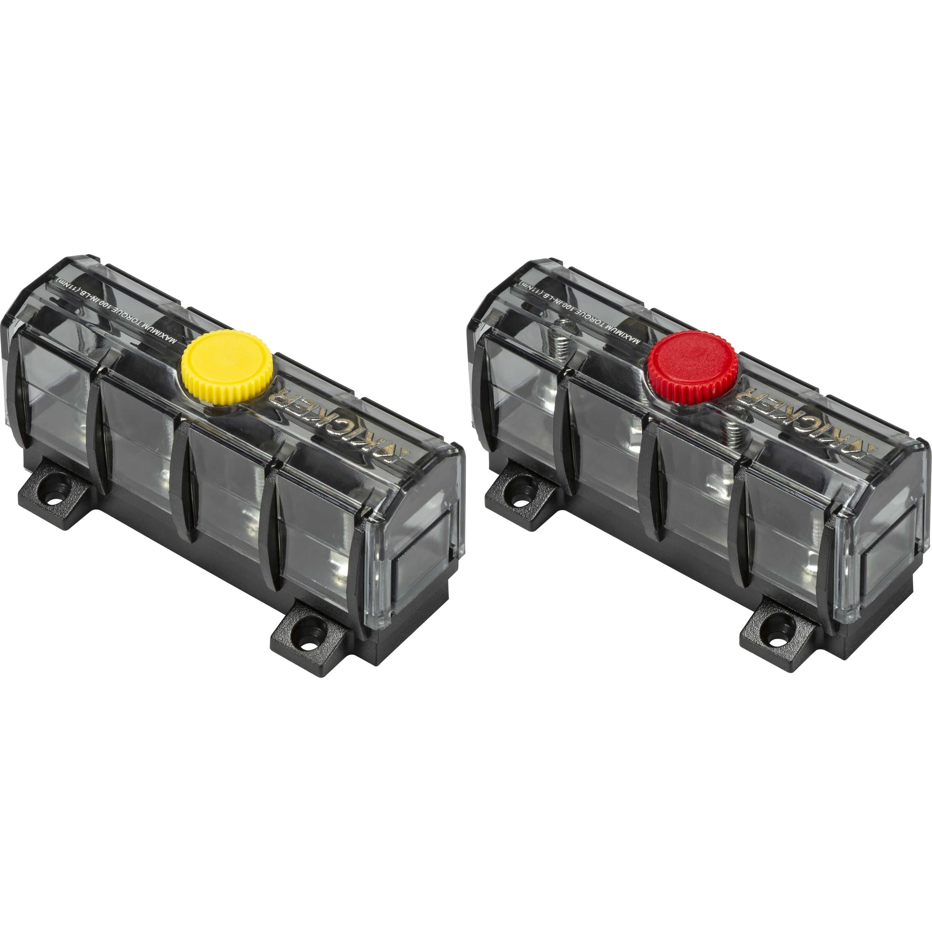 Kicker 47KMFDB3 ABYC Compliant Fuse Holder Distribution Block & 47KMDB3 ...