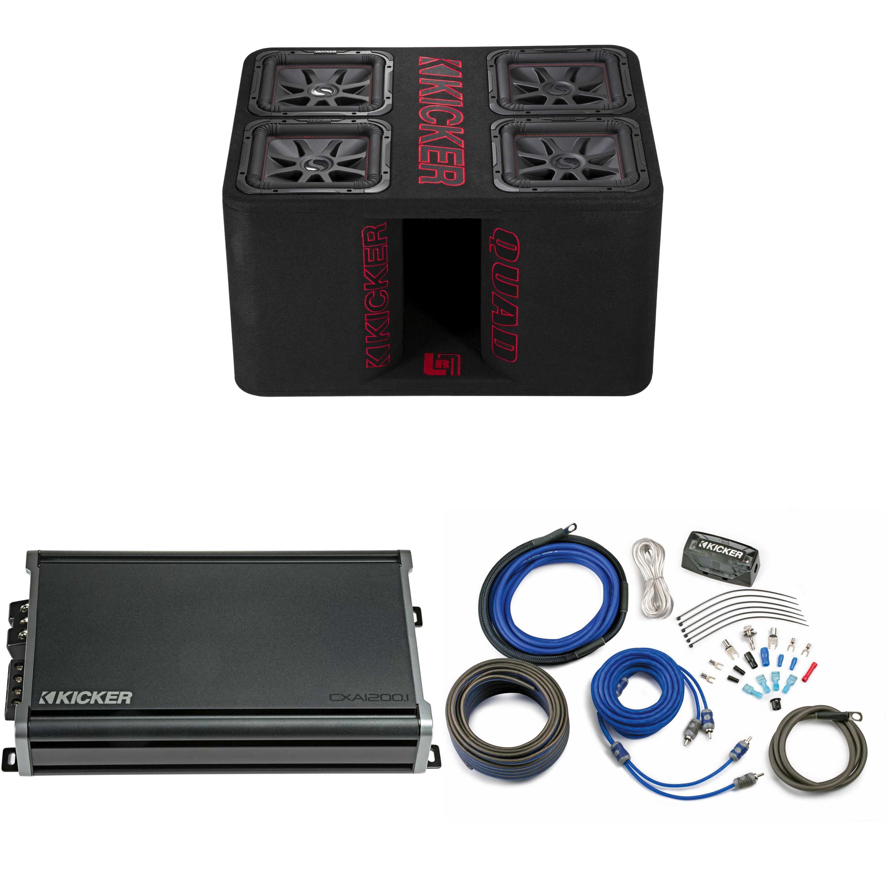 Kicker 47QL7R122 12-Inch (30cm) Loaded Ported Quad Box, 2-Ohm w ...