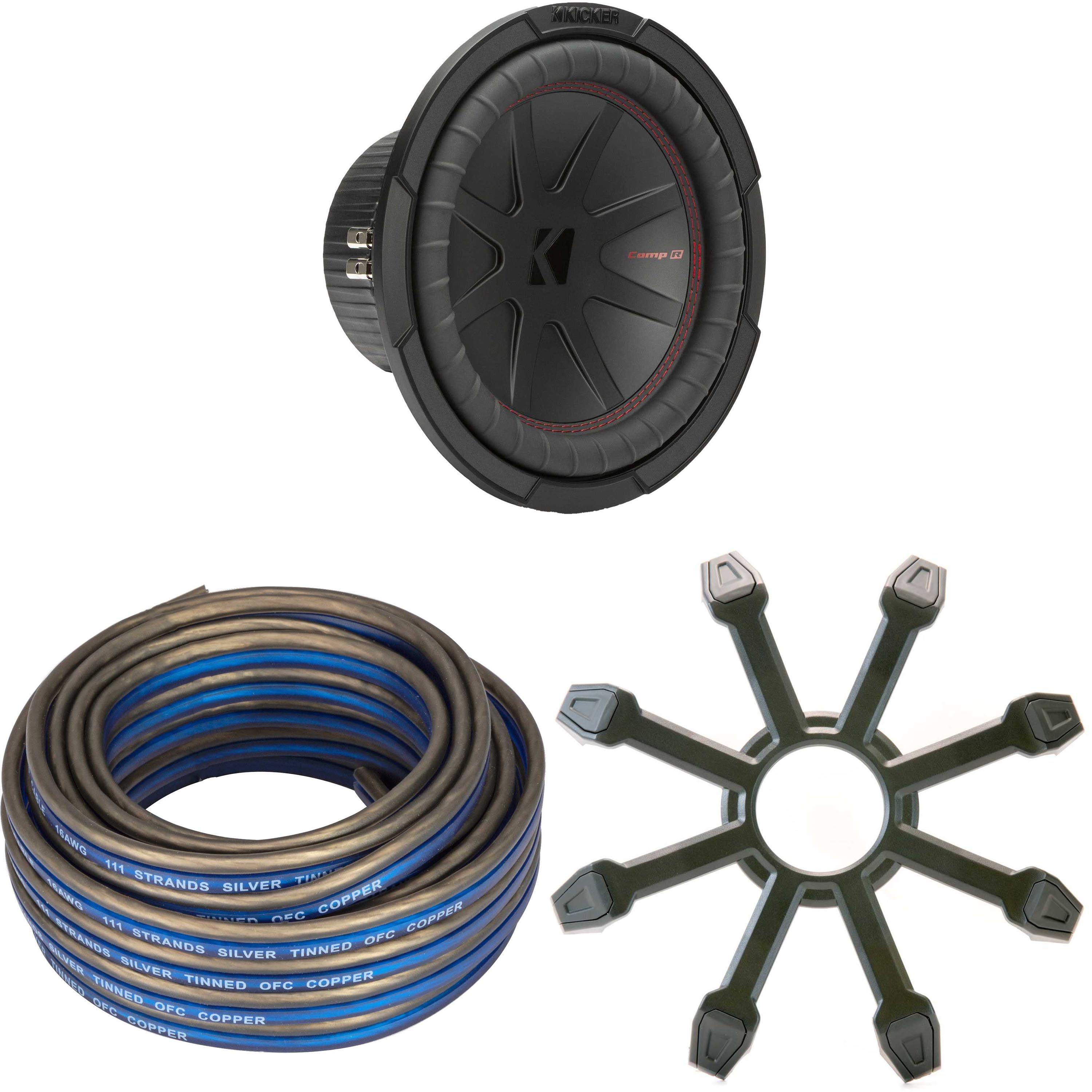 Kicker 48CWR102 CompR 10" Subwoofer, DVC, 2-ohm - Includes Speaker Wire ...