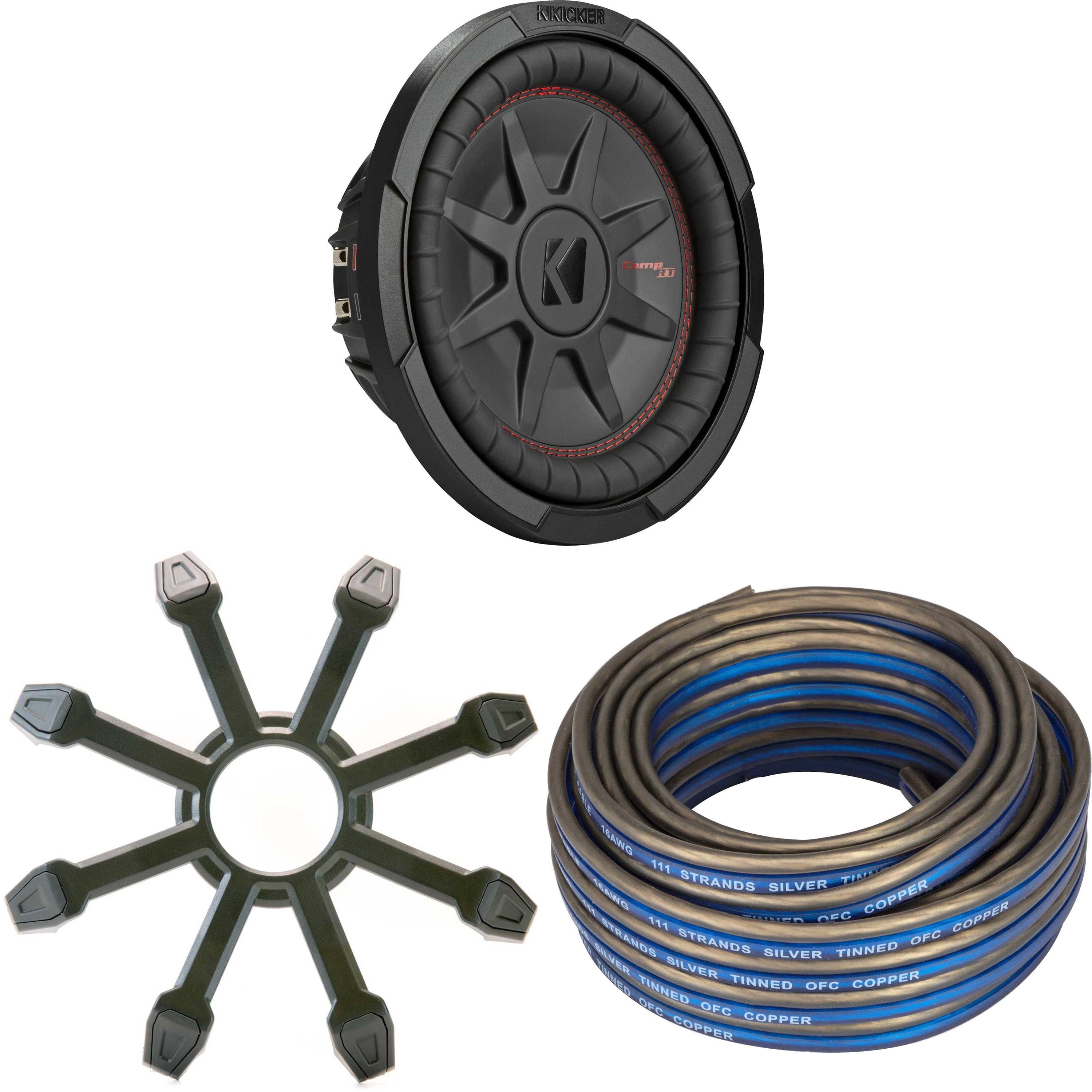Kicker 48CWRT102 CompRT 10" Subwoofer, DVC, 2-ohm w/ Speaker Wire ...