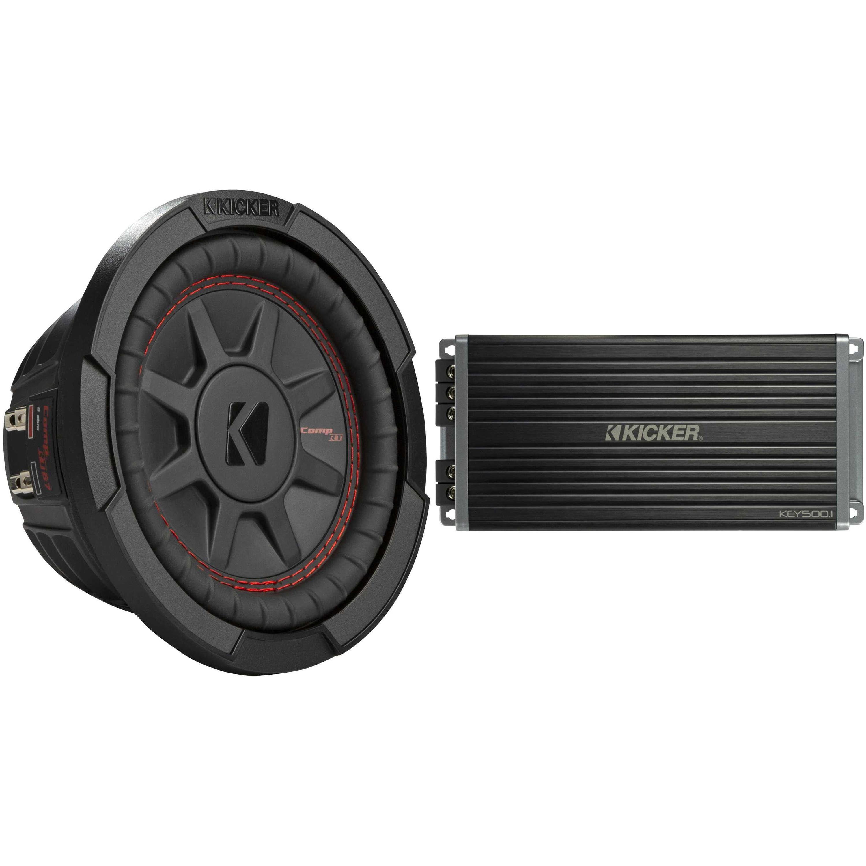 Kicker 48CWRT674 CompRT 6.75" Subwoofer, DVC, 4-ohm w/ 47Key5001 Amp ...