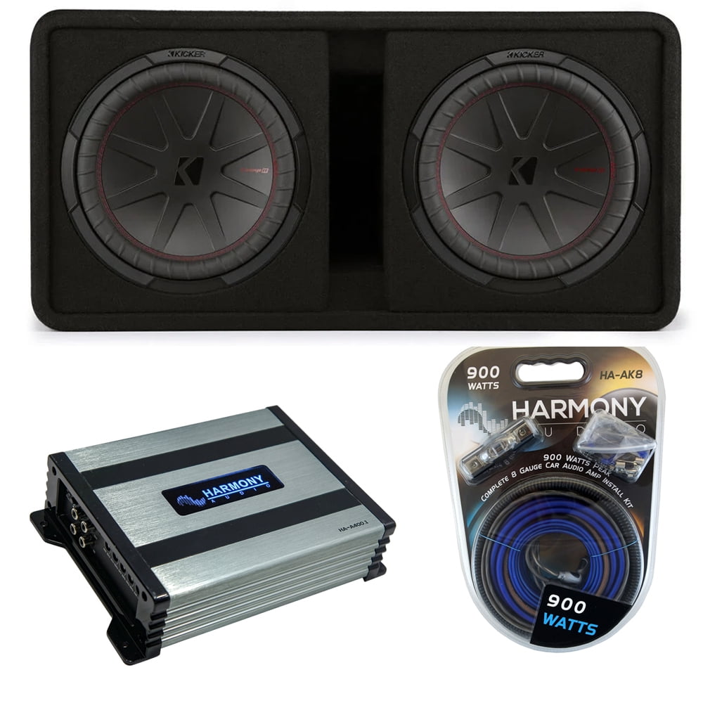 Kicker 48DCWR122 Dual 12 CompR Series Sub 1000W Loaded Subwoofer Box ...