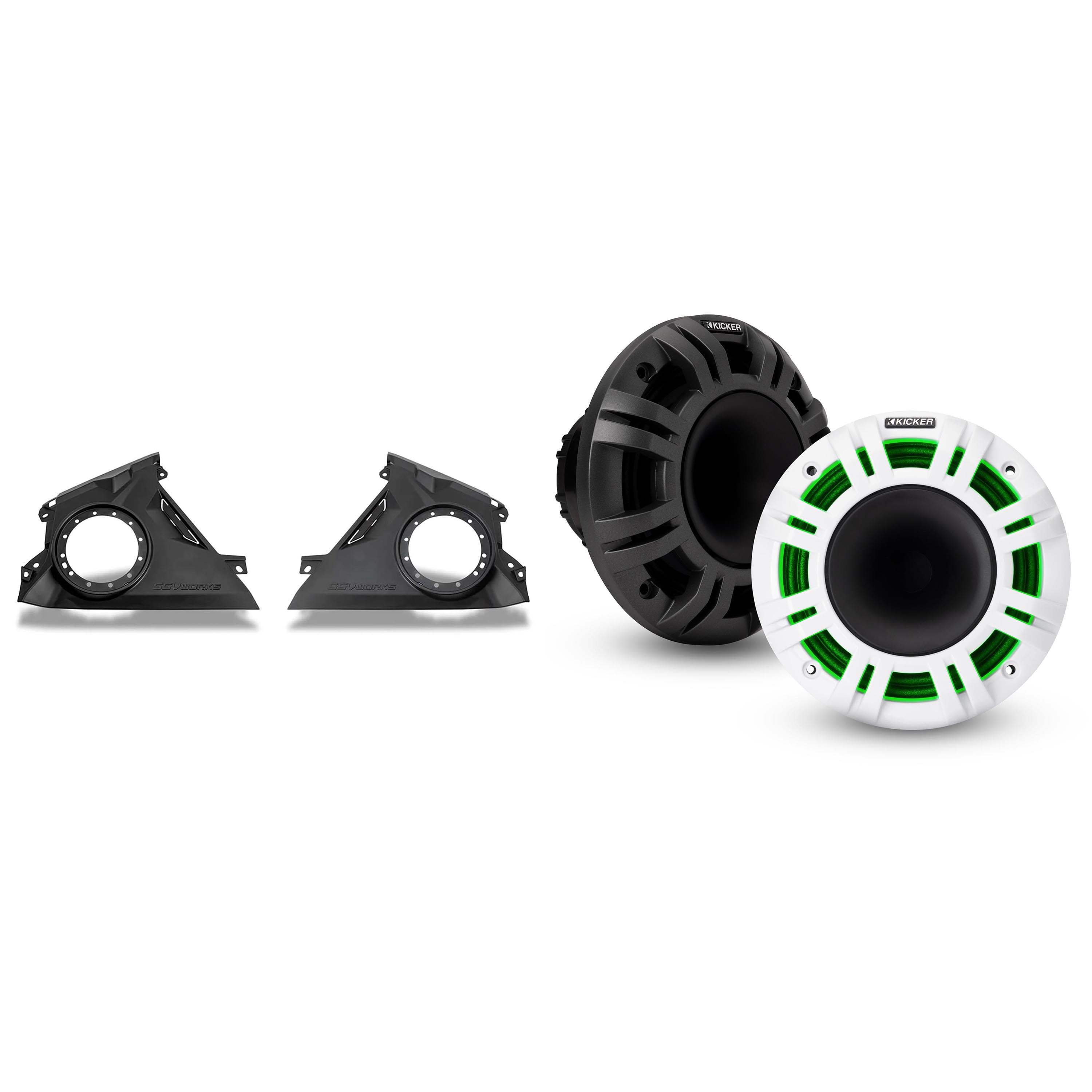 Kicker 48KMXL65 6.5" Horn-Loaded Marine Speakers Bundled with Speaker ...