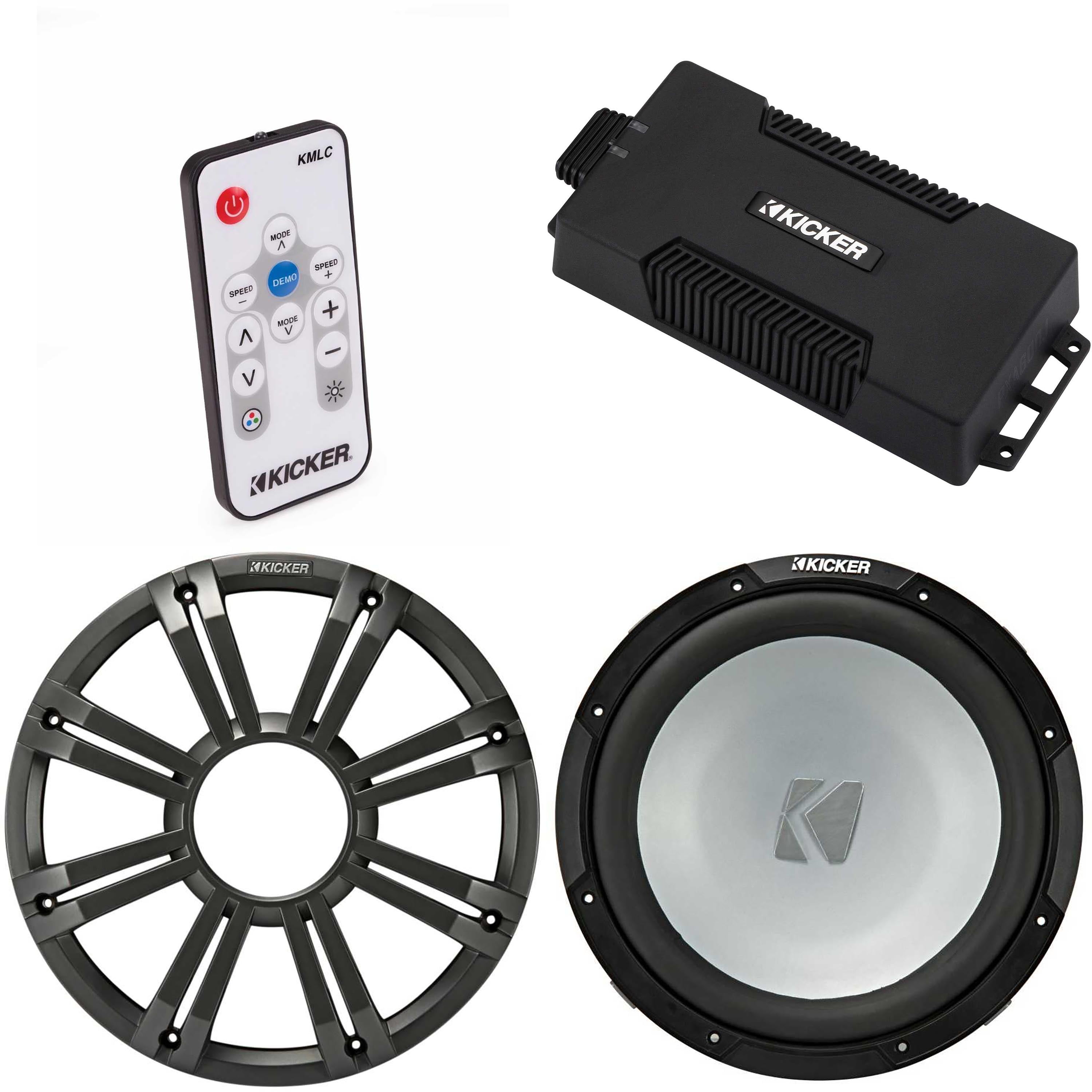 Kicker 48PXA6001 Weatherproof Powersport Mono Amp & 12" 2 Ohm Marine ...