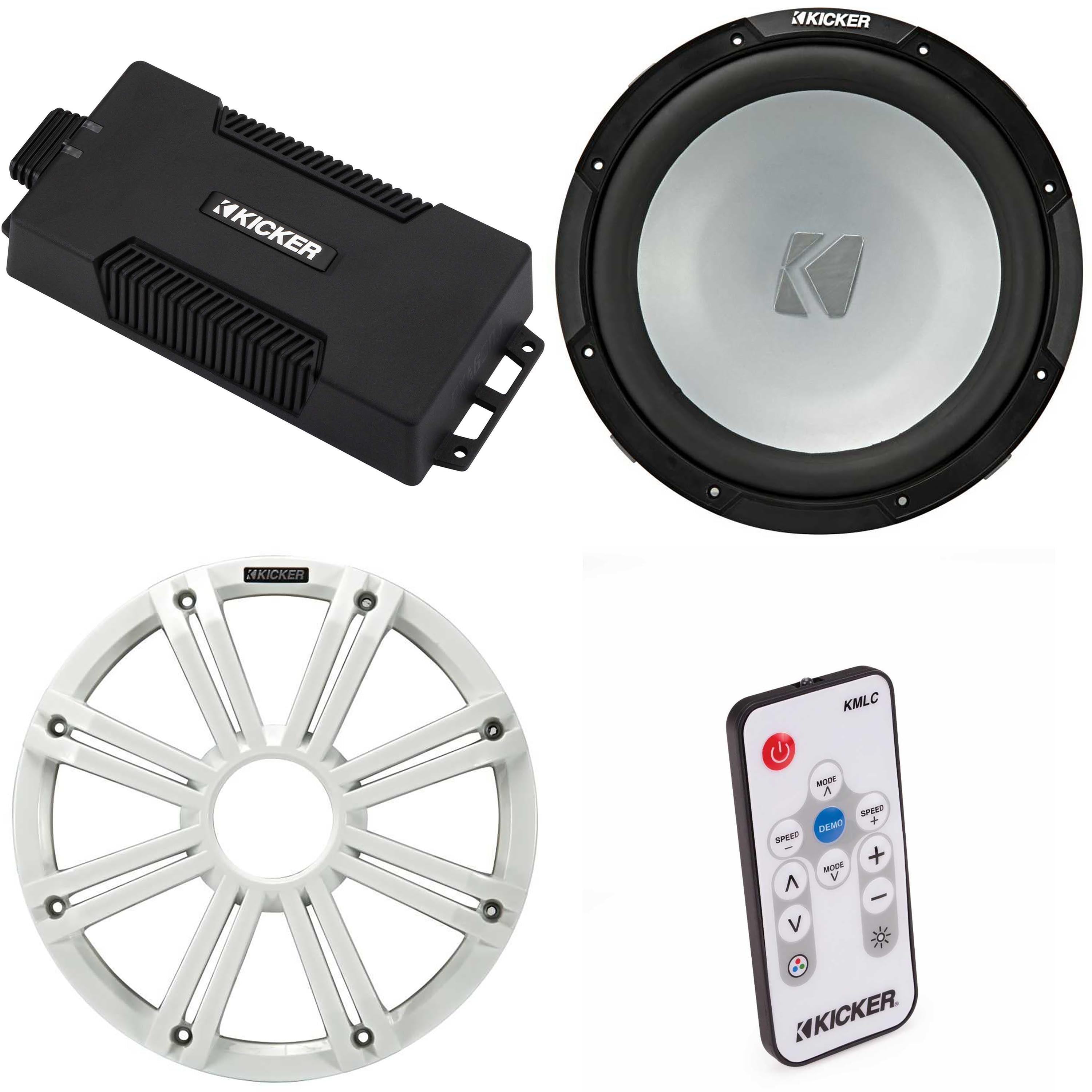 Kicker 48PXA6001 Weatherproof Powersport Mono Amp & 12" 4 Ohm Free-Air ...