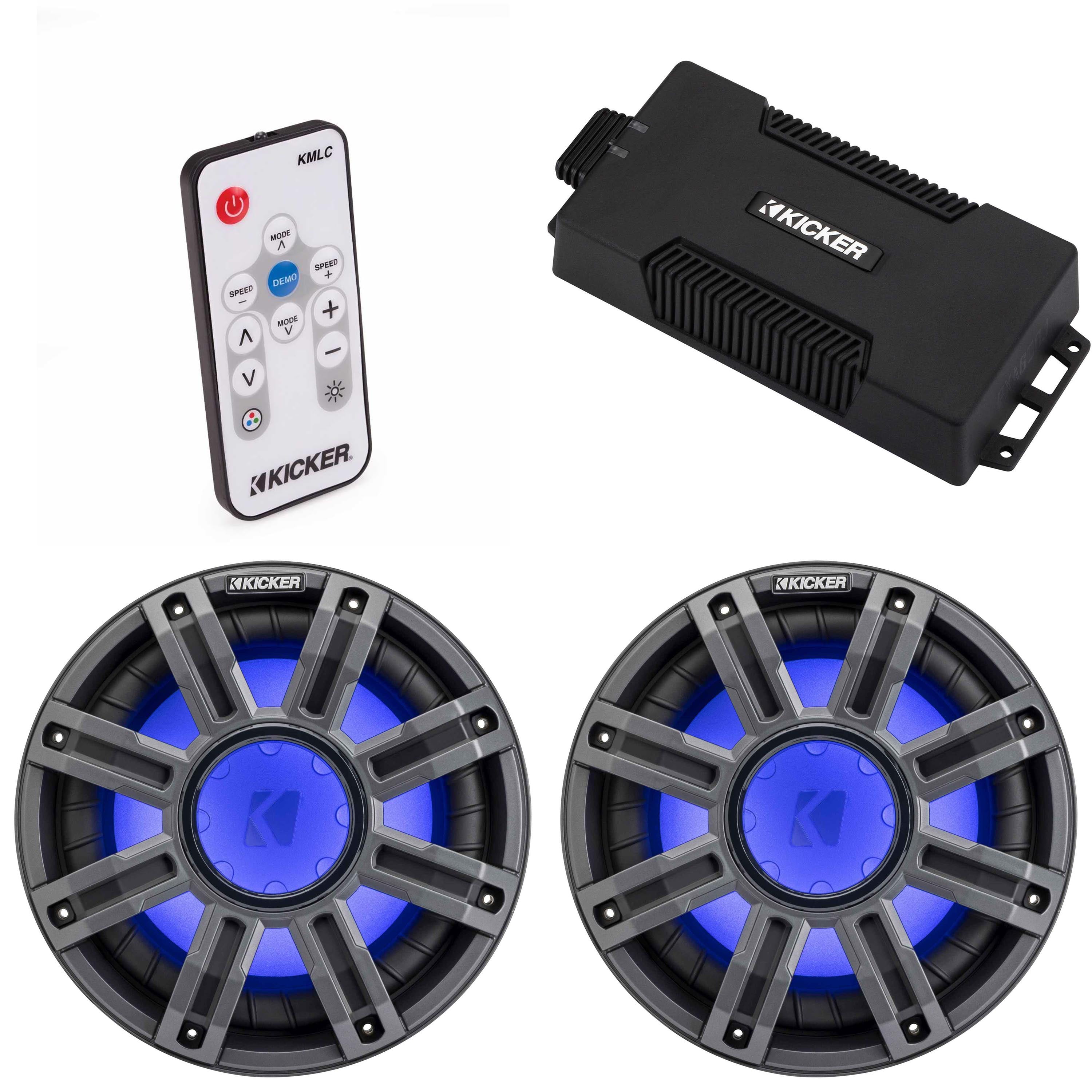 Kicker 48PXA6001 Weatherproof Powersport Mono Amp & (2) 10" 4 Ohm ...