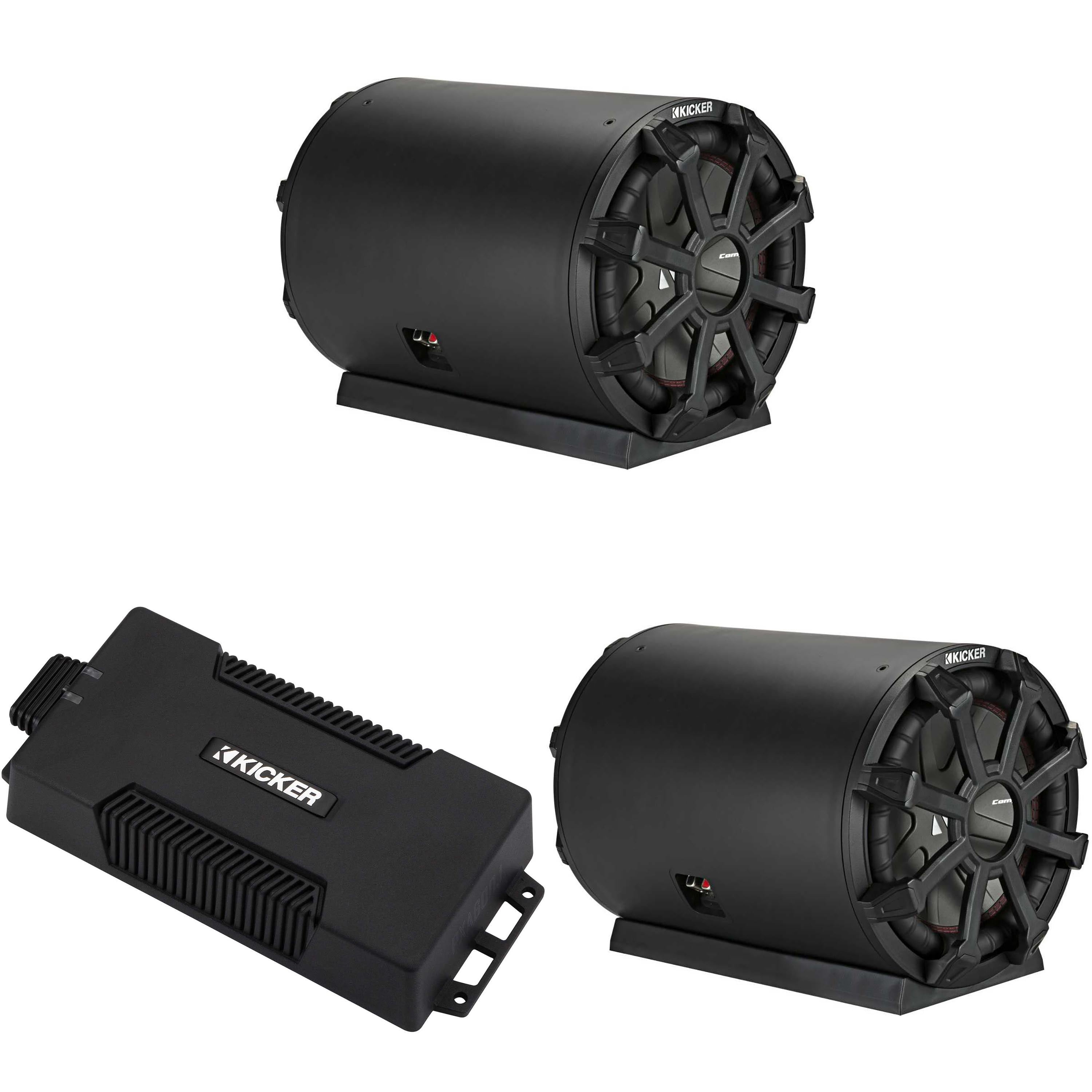 Kicker 48PXA6001 Weatherproof Powersport Mono Amp & (2) 8" TB 4 Ohm ...