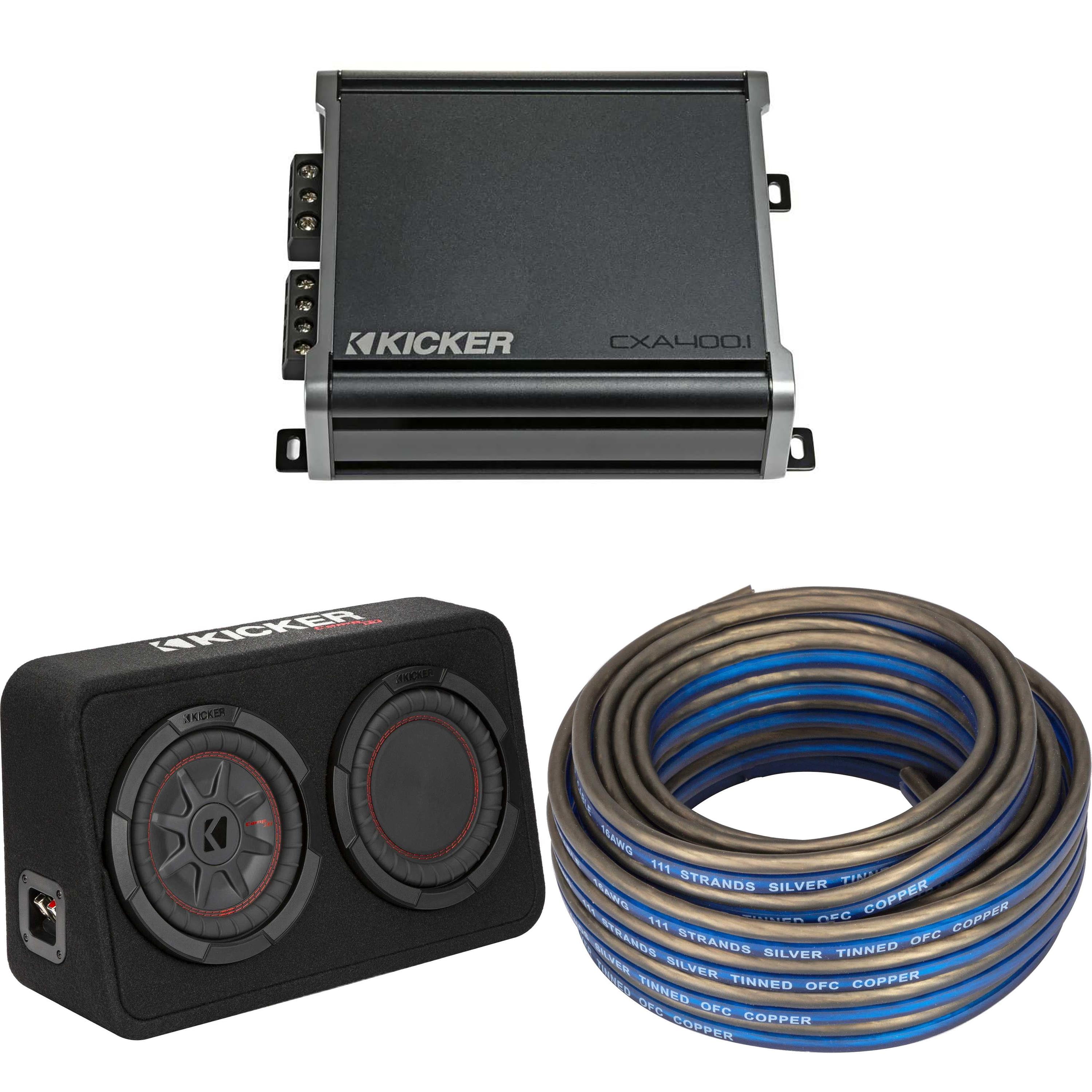 Kicker 48TCWRT82 CompRT 8" subwoofer in thin profile enclosure, 2ohm ...