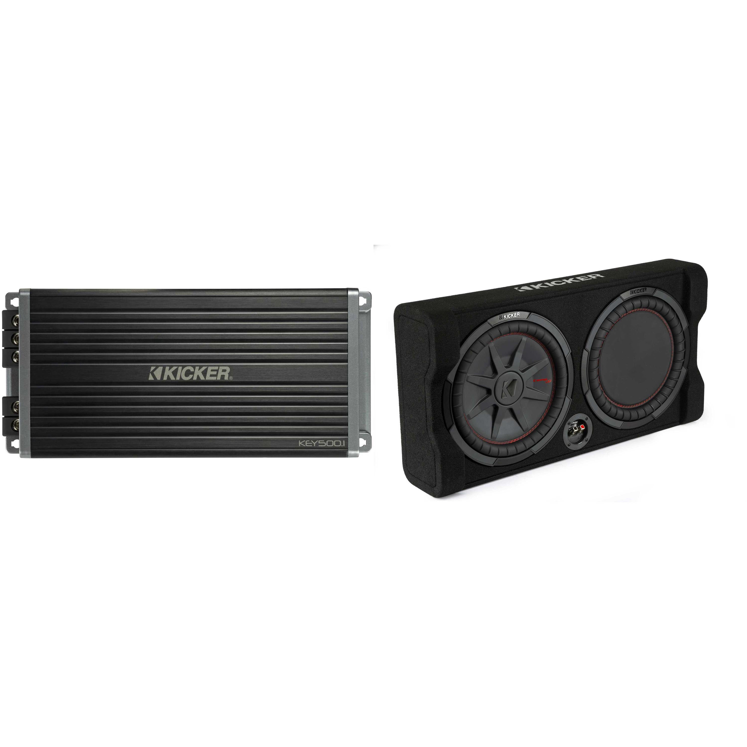 Kicker 48TRTP122 Comp RT 12" Subwoofer Enclosure Package + 47KEY5001 ...