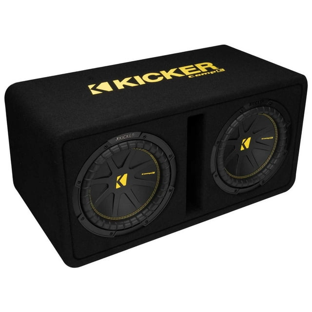 Kicker 50DCWC102 Dual CompC 10-inch Subwoofers in Vented Enclosure, 2 ...