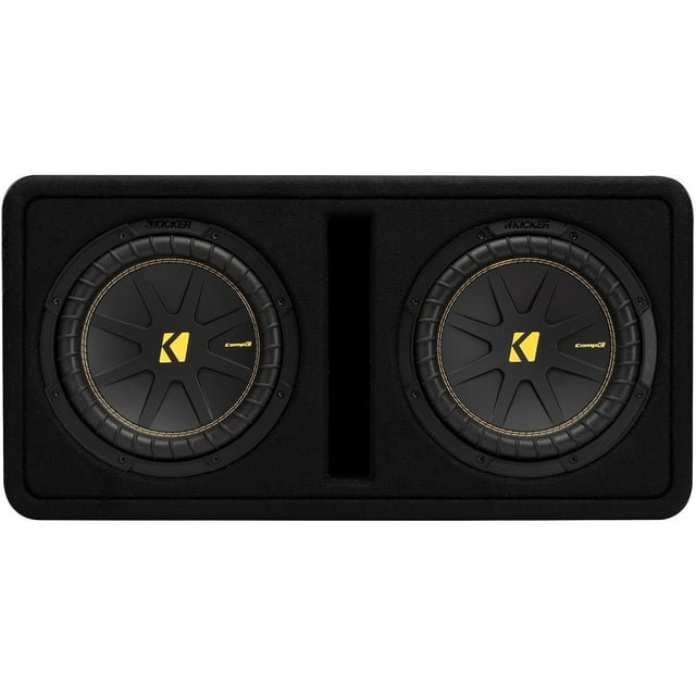 Kicker Dual 10-inch CompC Subwoofers, Vented Enclosure, 2-Ohm, 1200W ...