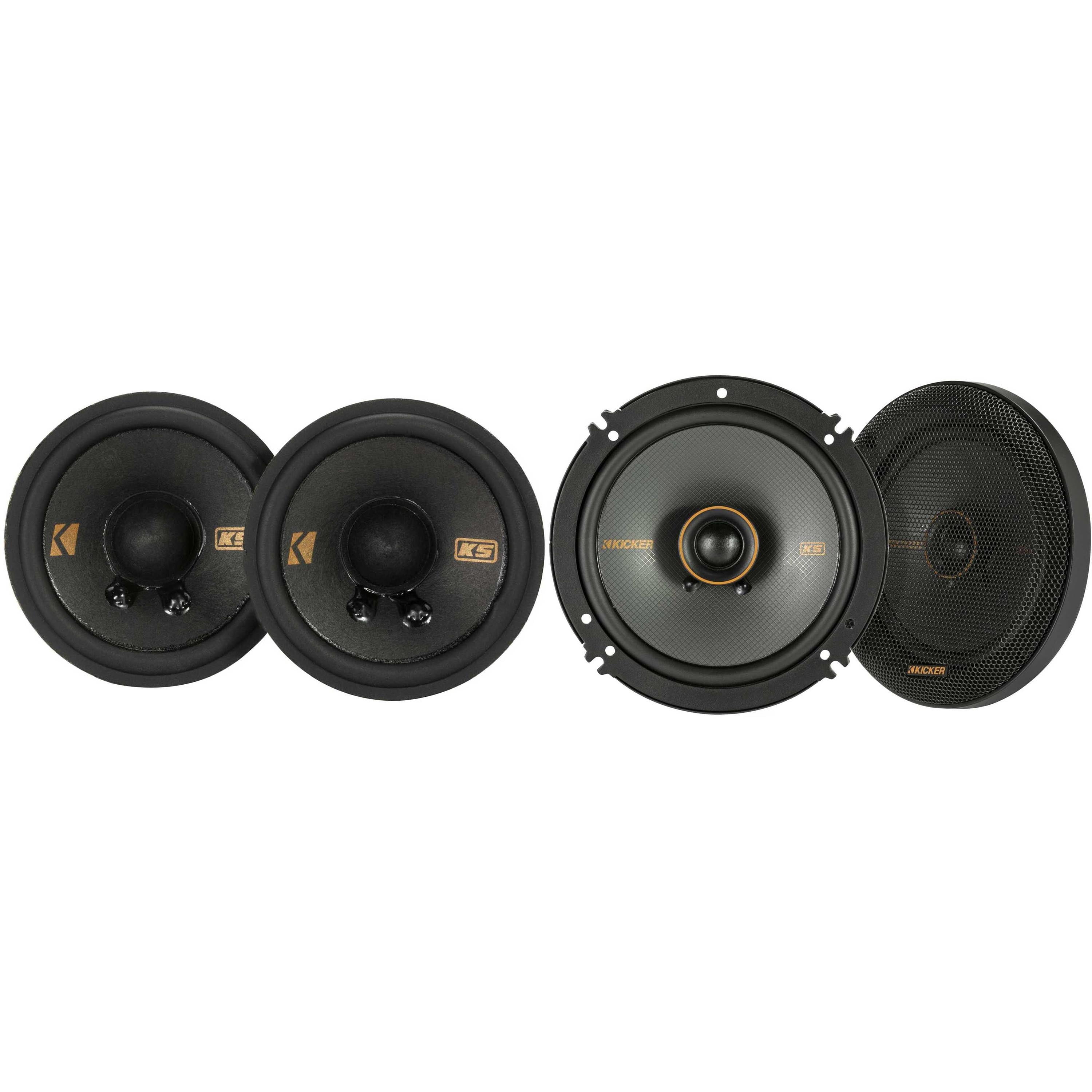 Kicker 51KSC6504 KS-Series 6.5" Coaxial Speakers with .75" tweeters w/ 51KSC2704 2.75" Bundle ...