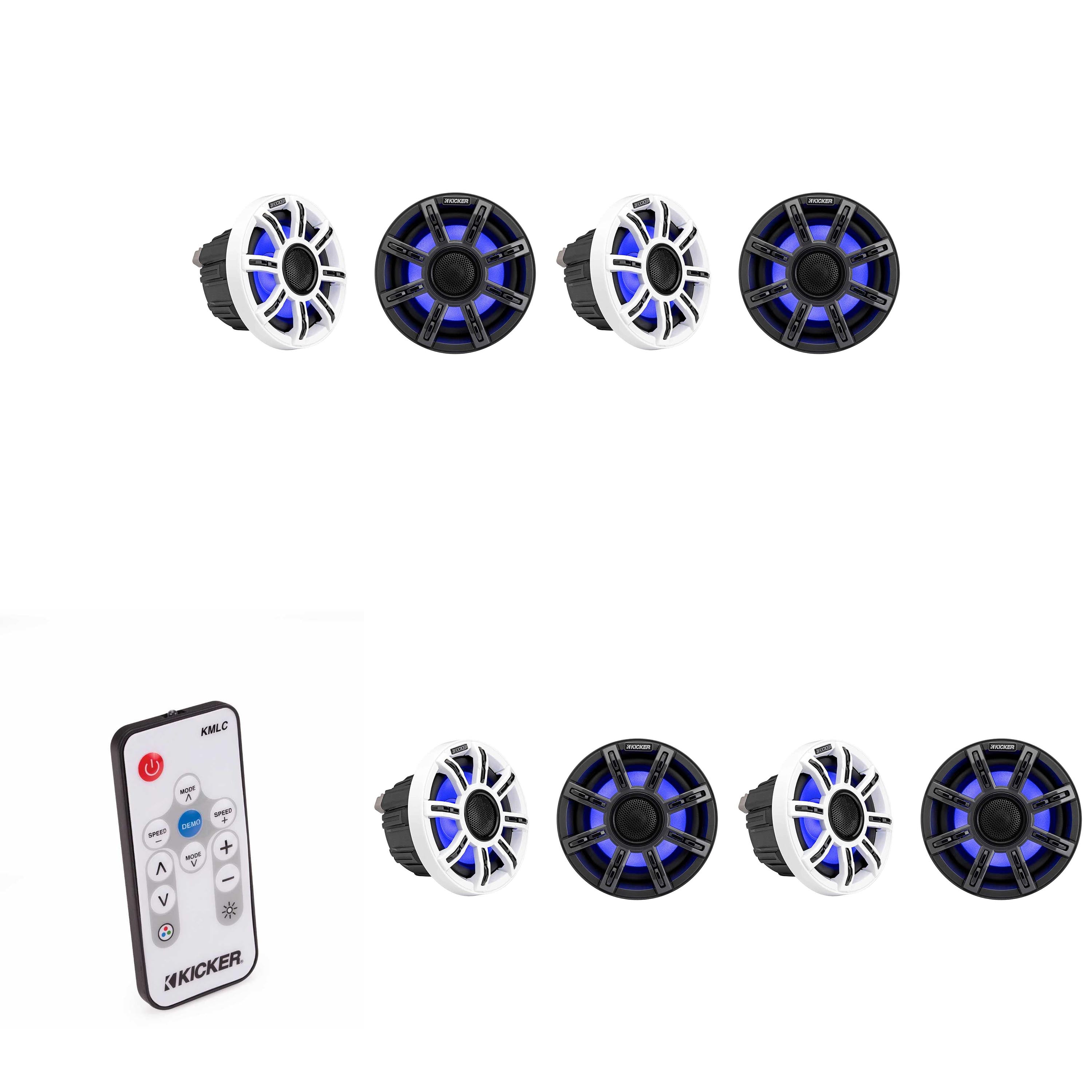 Kicker 51MSC654 - MSC 6.5-Inch Premium Marine 4-Ohm LED Coaxial System ...