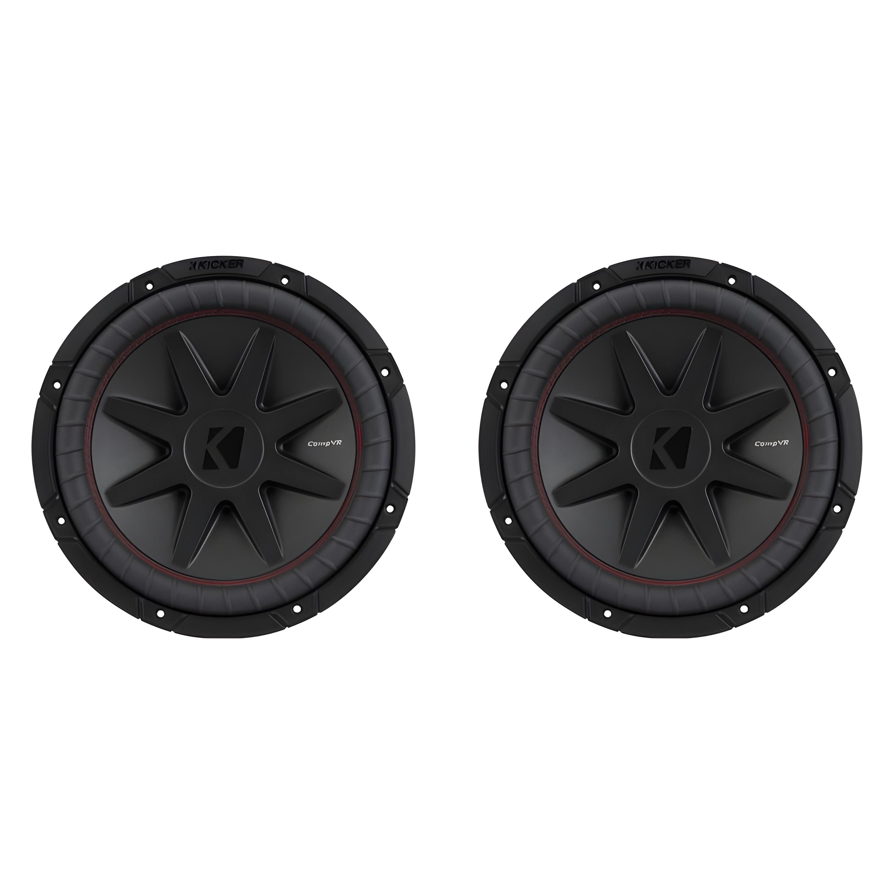 Kicker 52CVR12 CompVR 12-Inch (300mm) Subwoofer, 4-Ohm DVC Bundle ...