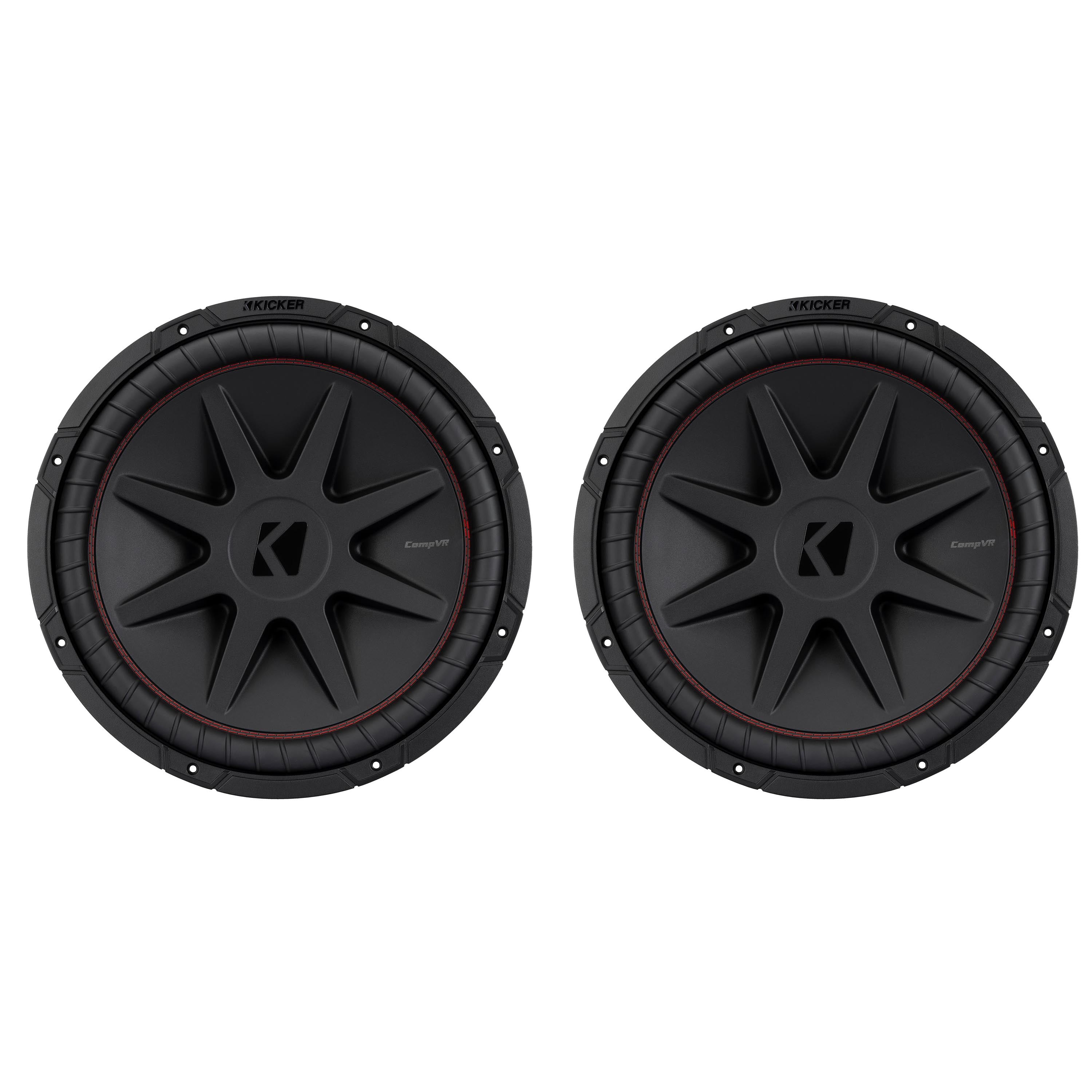 Kicker 52CVR15 CompVR 15-Inch (380mm) Subwoofer, 4-Ohm DVC Bundle ...