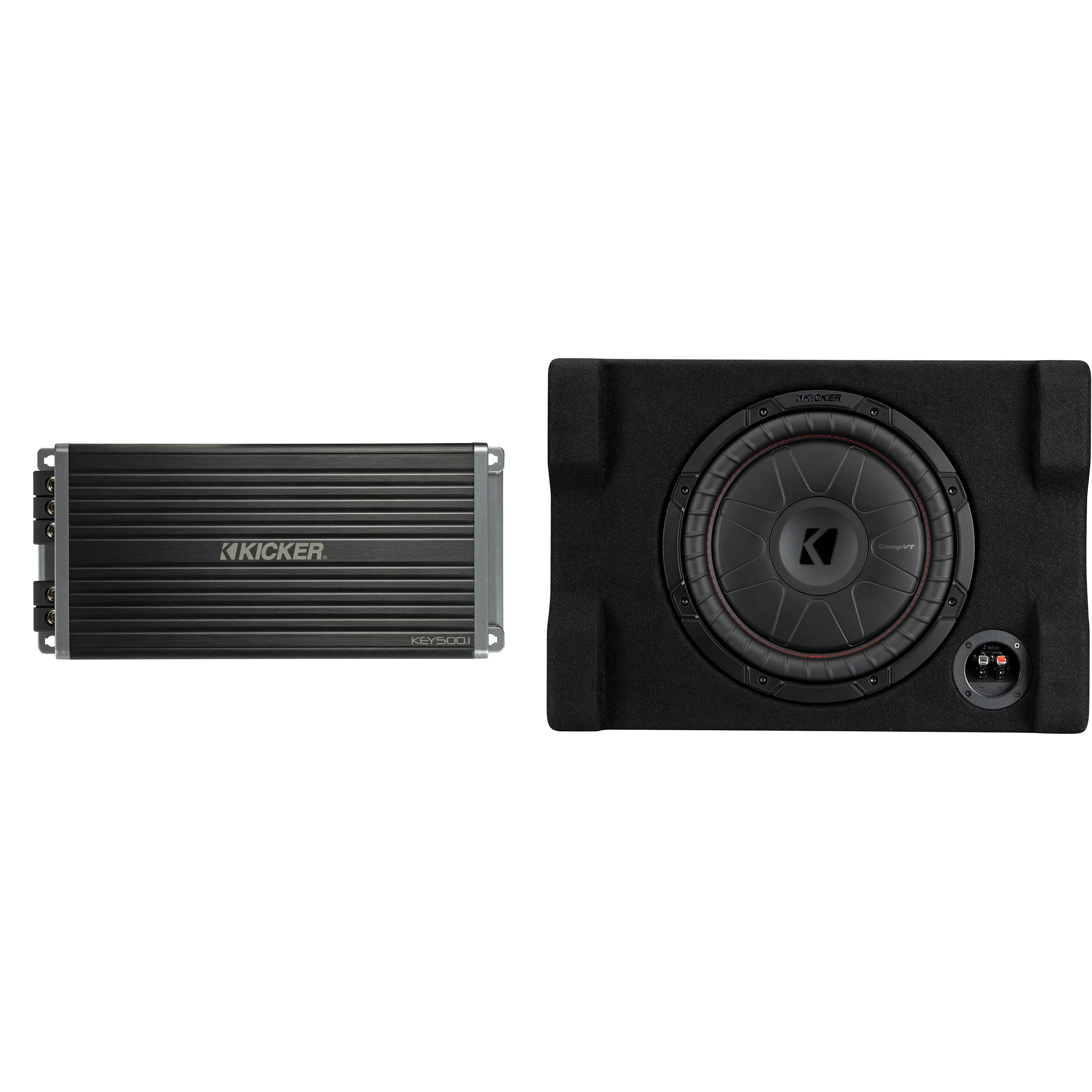 Kicker 52CVTDF122 CVTDF 12" Sub Down Firing enclosure w/ 500 Watt Key ...