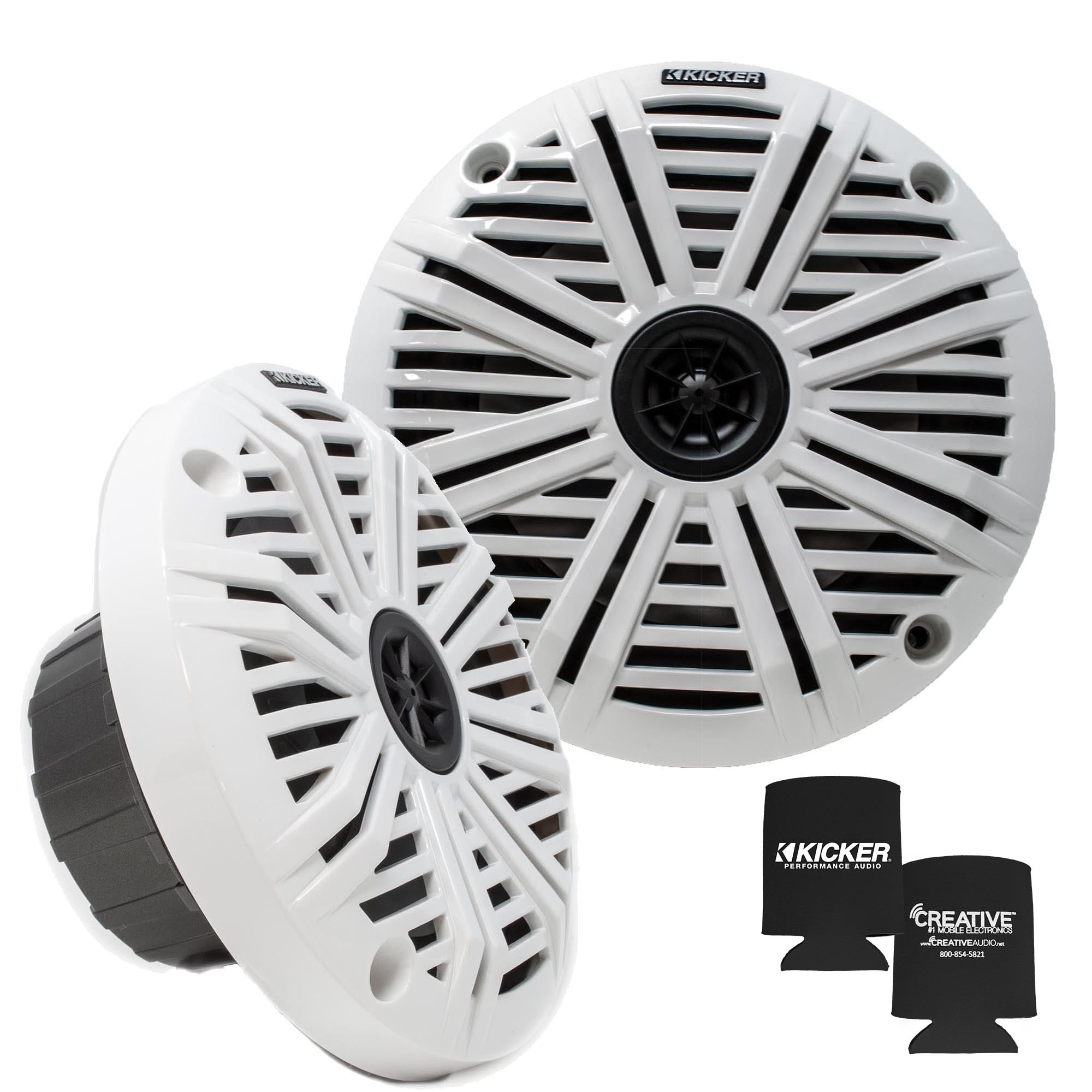 Kicker 6.5" Marine Speakers (1 Pair) White Salt Water Grills OEM replacement speakers - Walmart.com