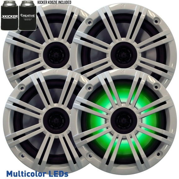 6.5" 225 Watt Peak Power 2-Way Marine Boat Yacht Audio Multi-Color RGB ...