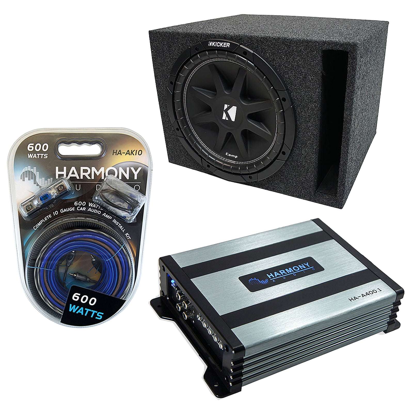 "Kicker C10 Amplifier Combo: Single 10"" Loaded Ported Sub Box ...