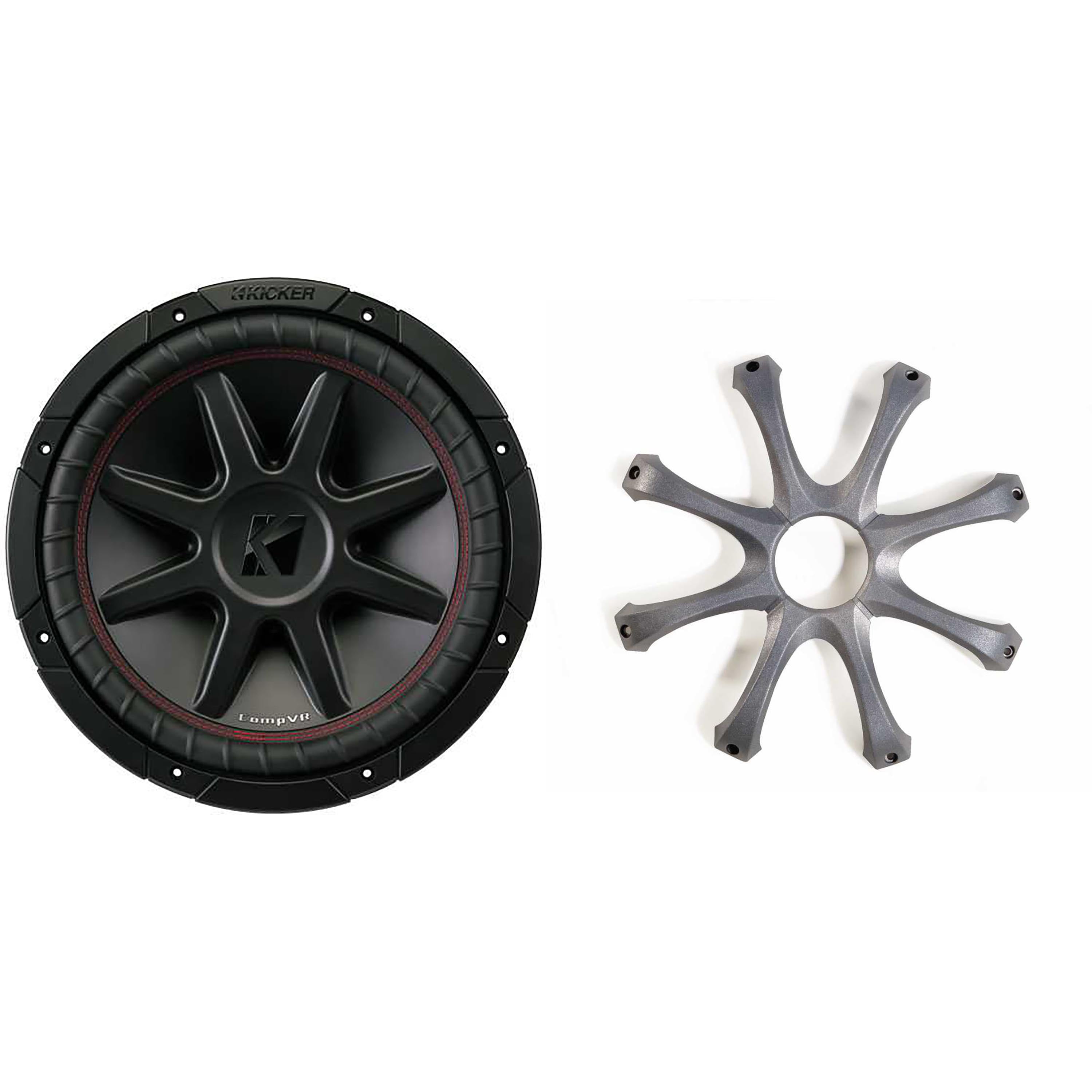 Kicker CompVR 12-Inch (30cm) Subwoofer, DVC, 4-Ohm, w/ GR120 Grill ...