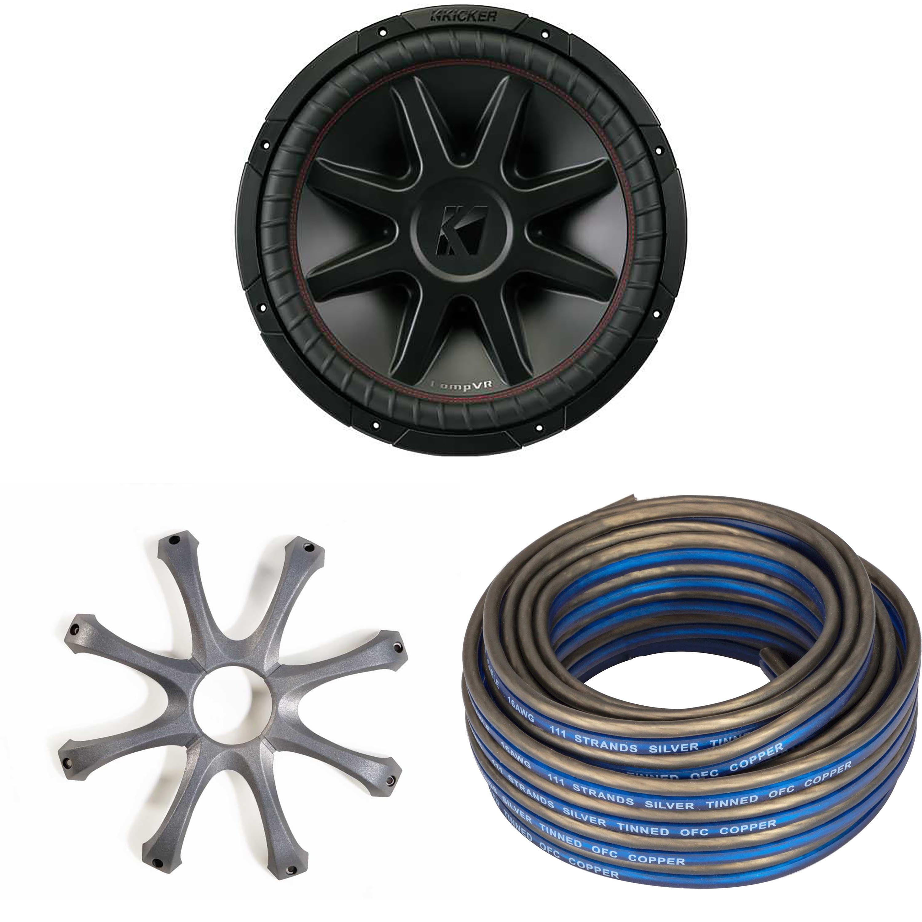 Kicker CompVR 15-Inch (38cm) Subwoofer, DVC, 2-Ohm, w/ GR150 Grill ...