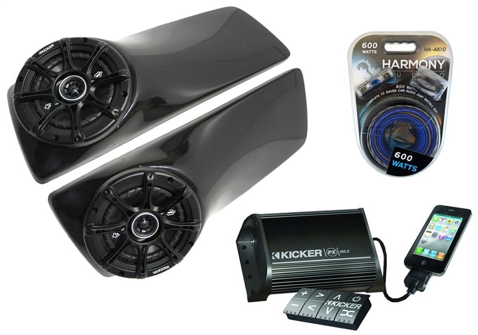 Kicker DSC5 & PXI50.2 iPhone Amp Harley Davidson Motorcycle 5.25 ...