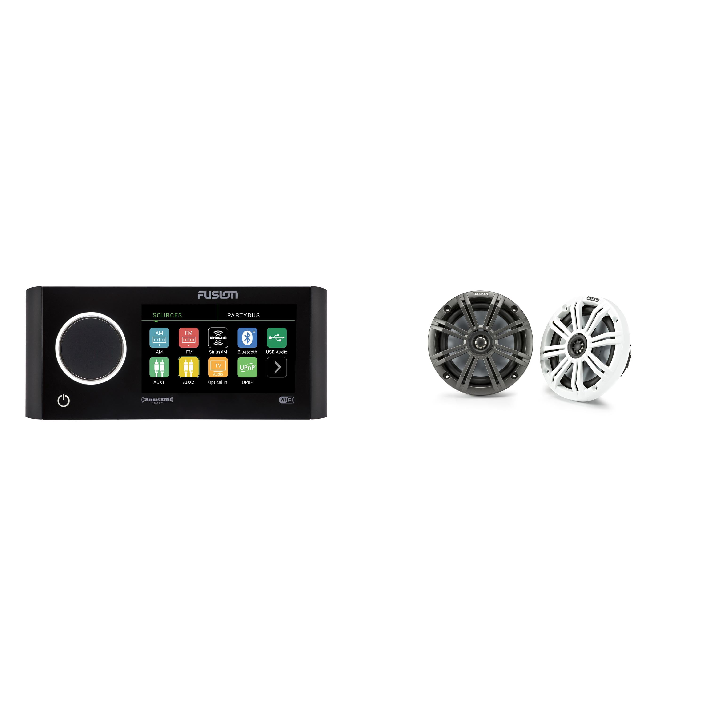 Kicker KM65 6.5-Inch (165mm) Marine Coaxial Speakers with 3/4-Inch ...
