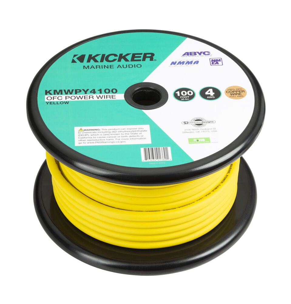 Kicker KMWPY4100 (47KMWPY4100) 4AWG Marine Power Wire 100FT - Walmart.com
