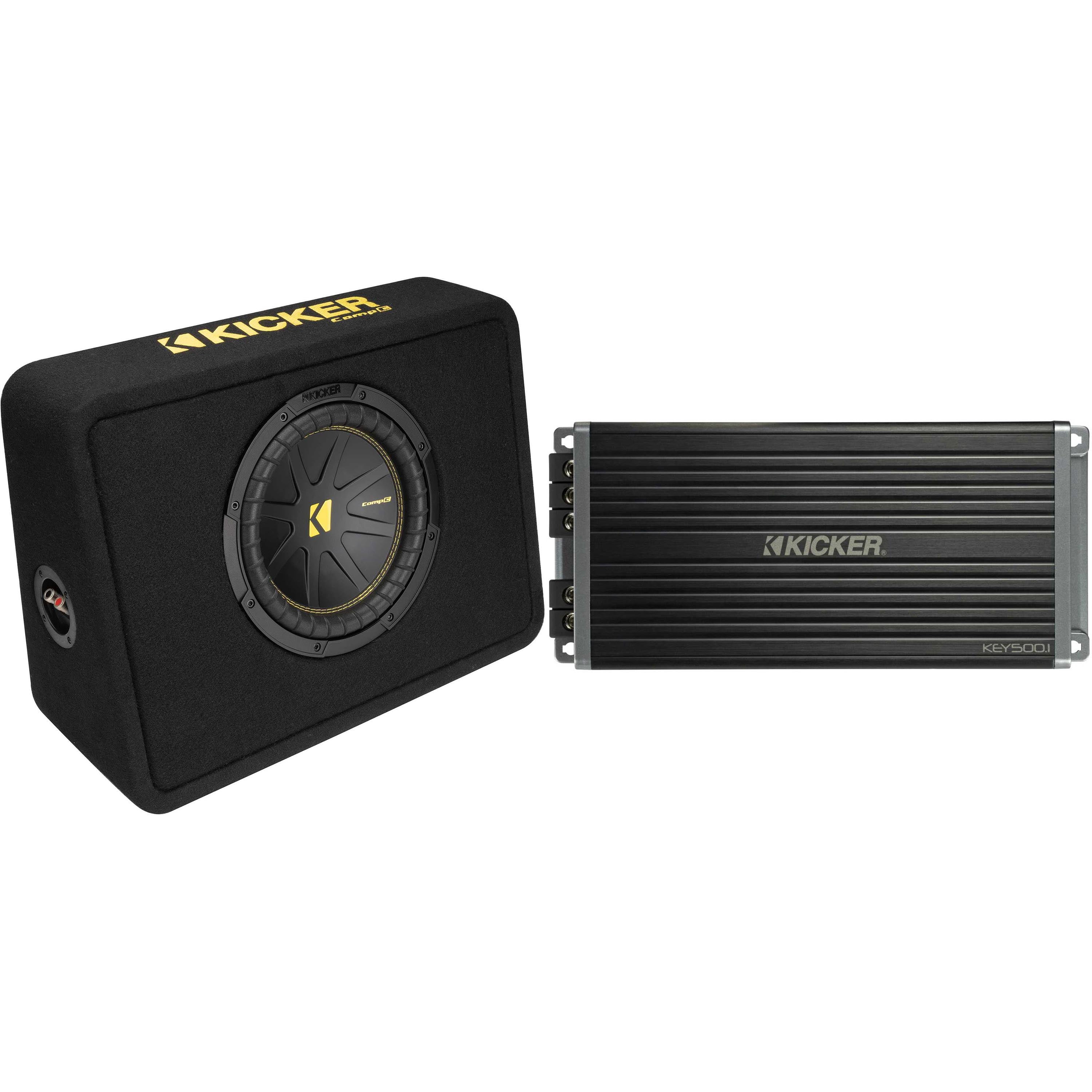 Kicker Key500.1 Smart Mono Amp & 10" 50TCWC102 Truck Box Bundle ...