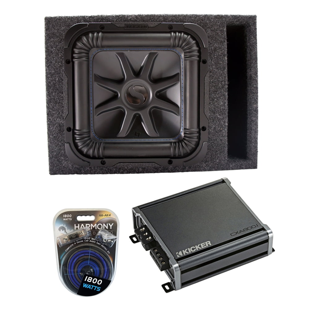 Kicker L7S12 Solo-Baric Subwoofer Vented Box with CXA800.1 Amp ...