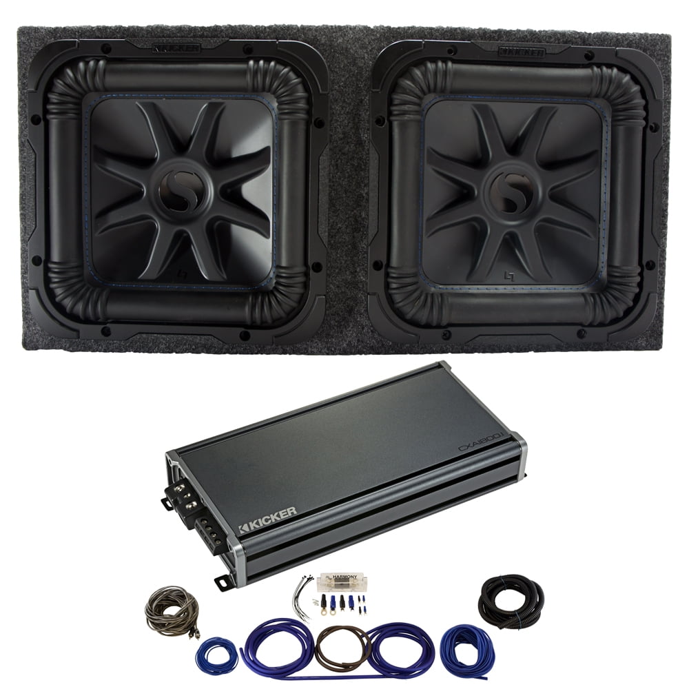 Kicker L7S12 Solo-Baric Subwoofers Sealed 1 Ohm Box with 46CXA18001 Amp ...