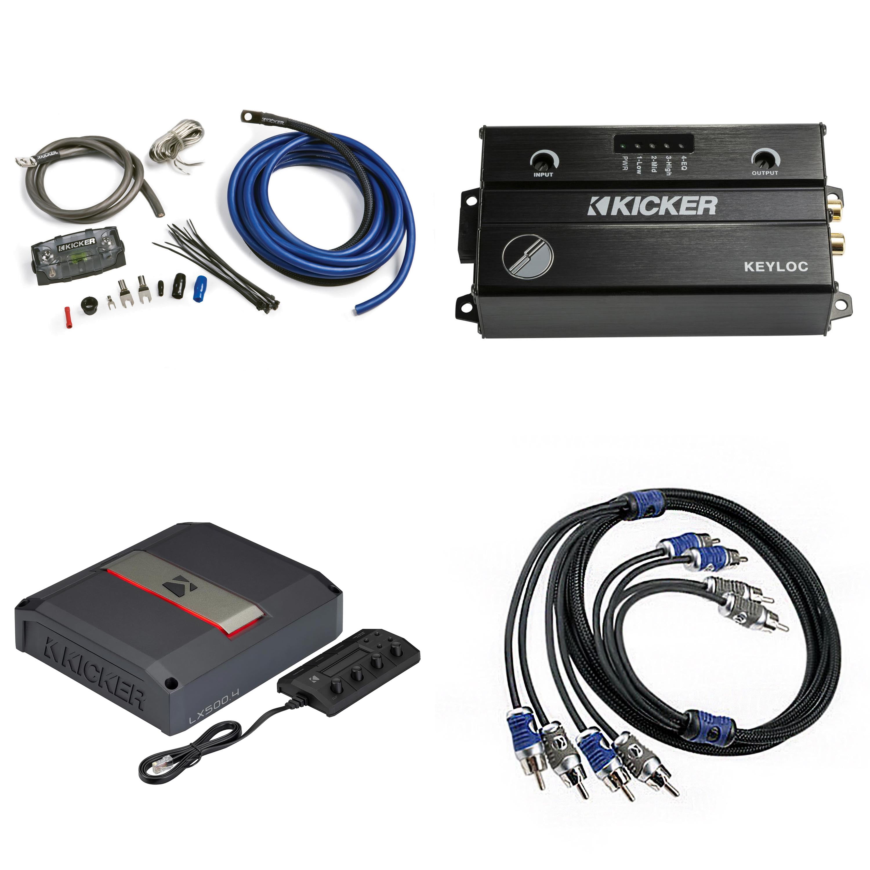 Kicker LX500.4 , KISL, Amp Install Kit , 4-Channel Amplifier - 4x125 ...
