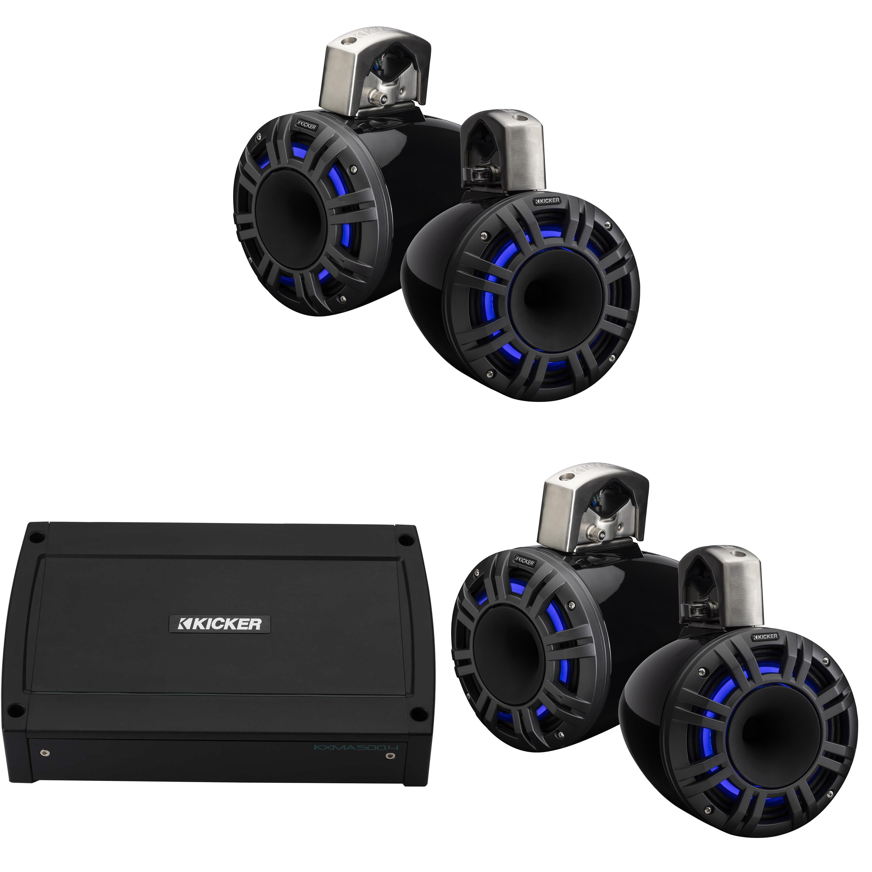Kicker Marine 4 Ch Amp & ( 2 pair ) 8