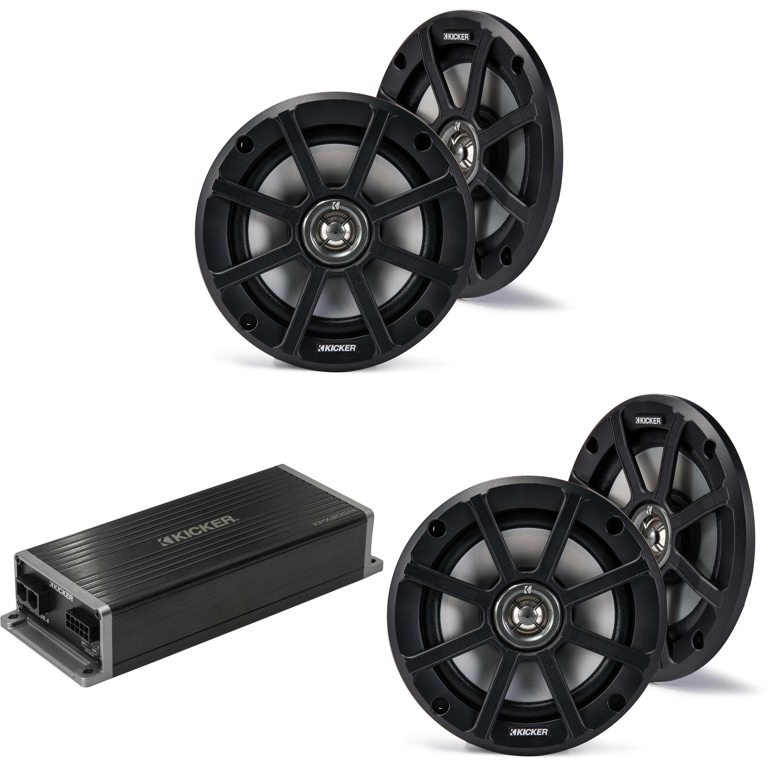 Kicker Marine KPX300.4 Powersports & Motorcycle Amp & (2) 6.5