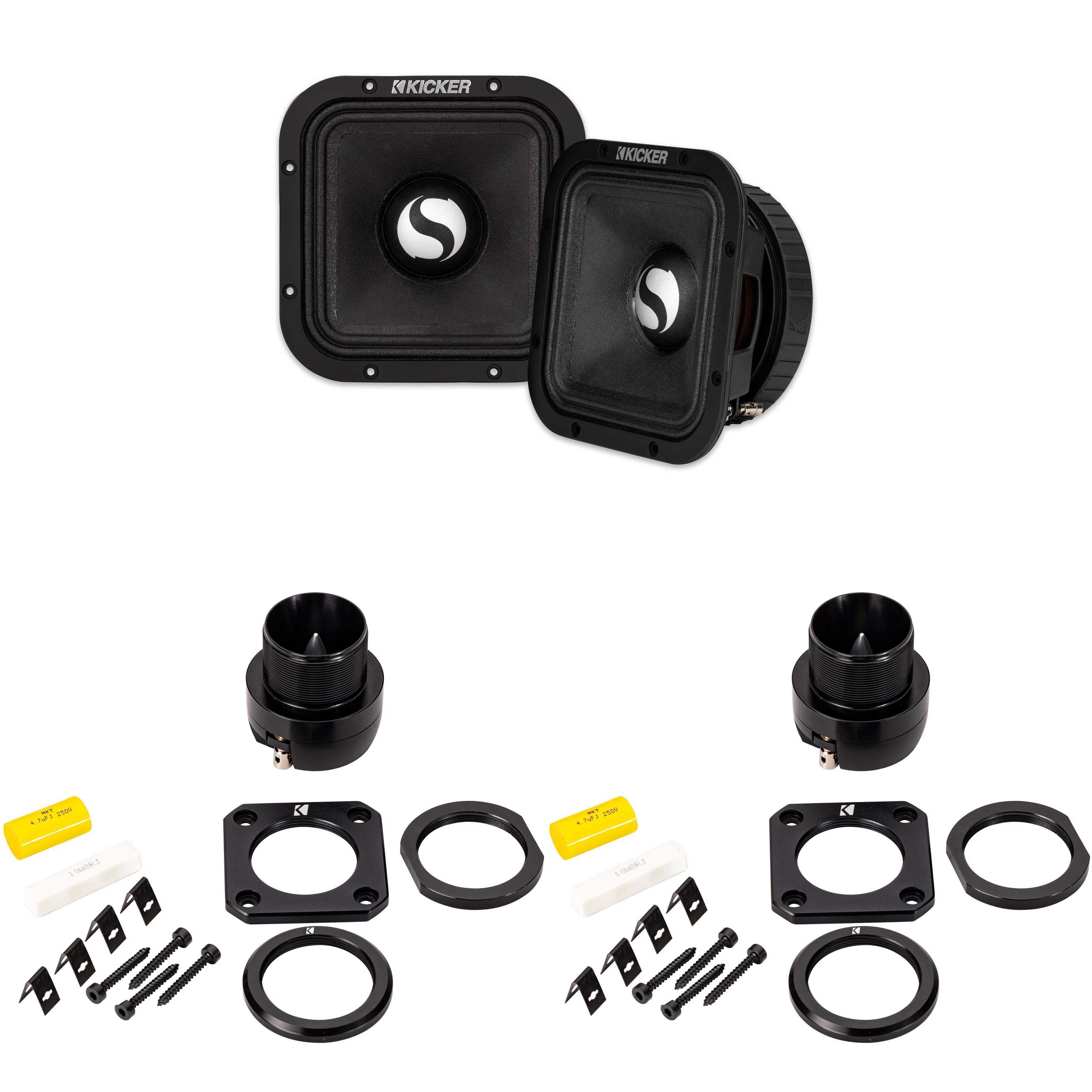 Kicker ST-Series PA ST3TW 1" Bullet Tweeter & ST7MR4 7" Mid Range ...
