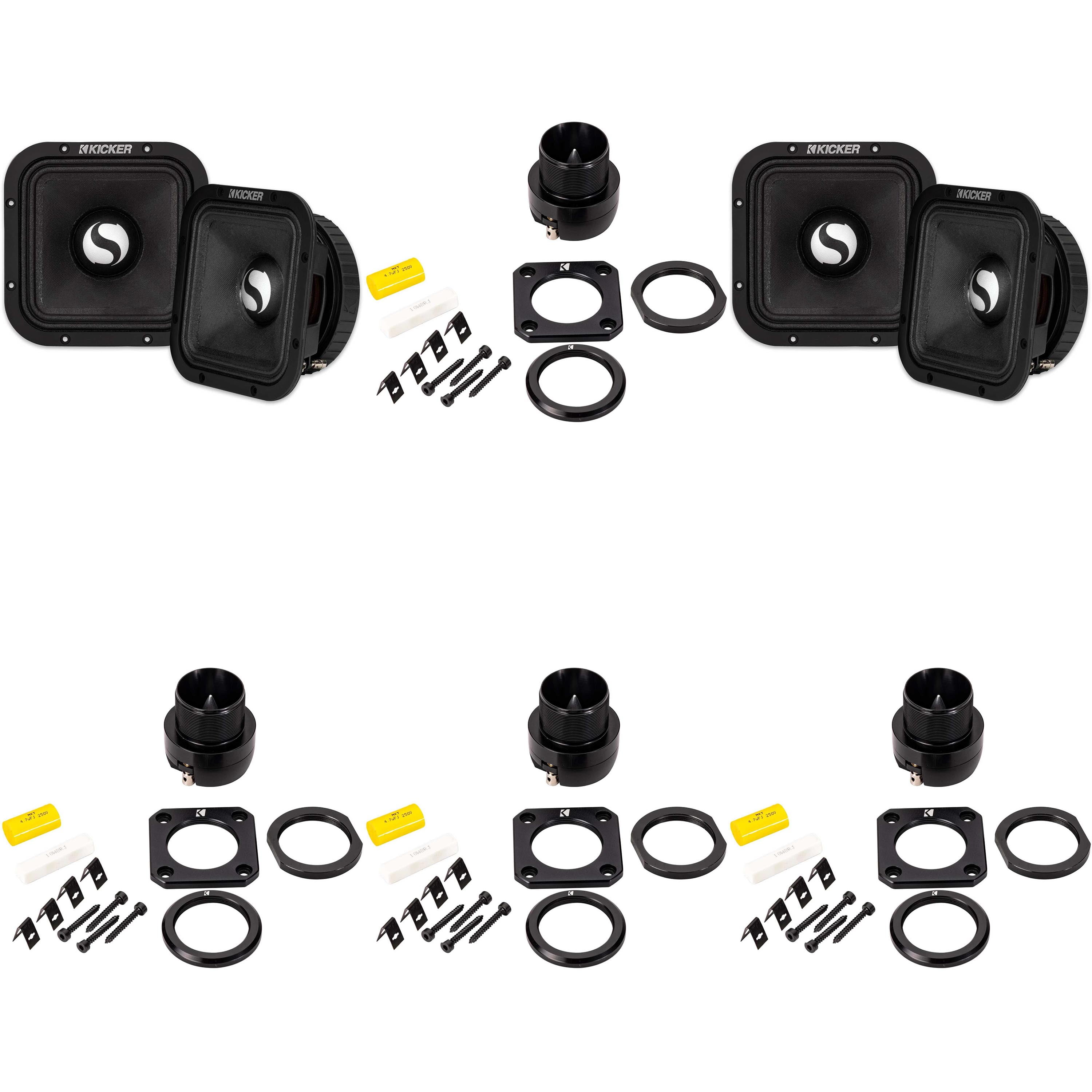 Kicker ST-Series PA ST3TW 1" Bullet Tweeter & ST7MR4 7" Mid Range ...