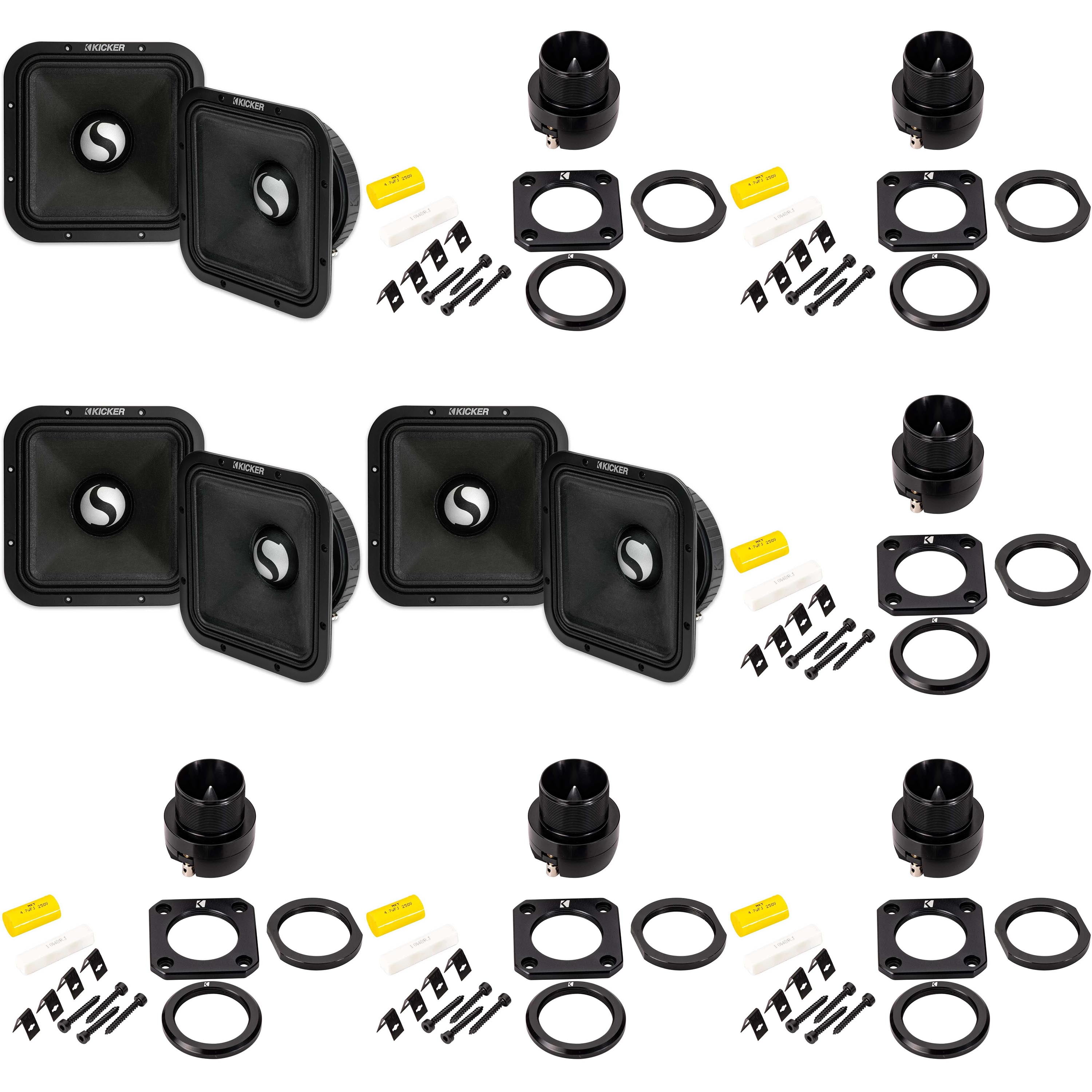 Kicker ST-Series PA ST3TW 1" Bullet Tweeter & ST9MR4 9" Mid Range ...