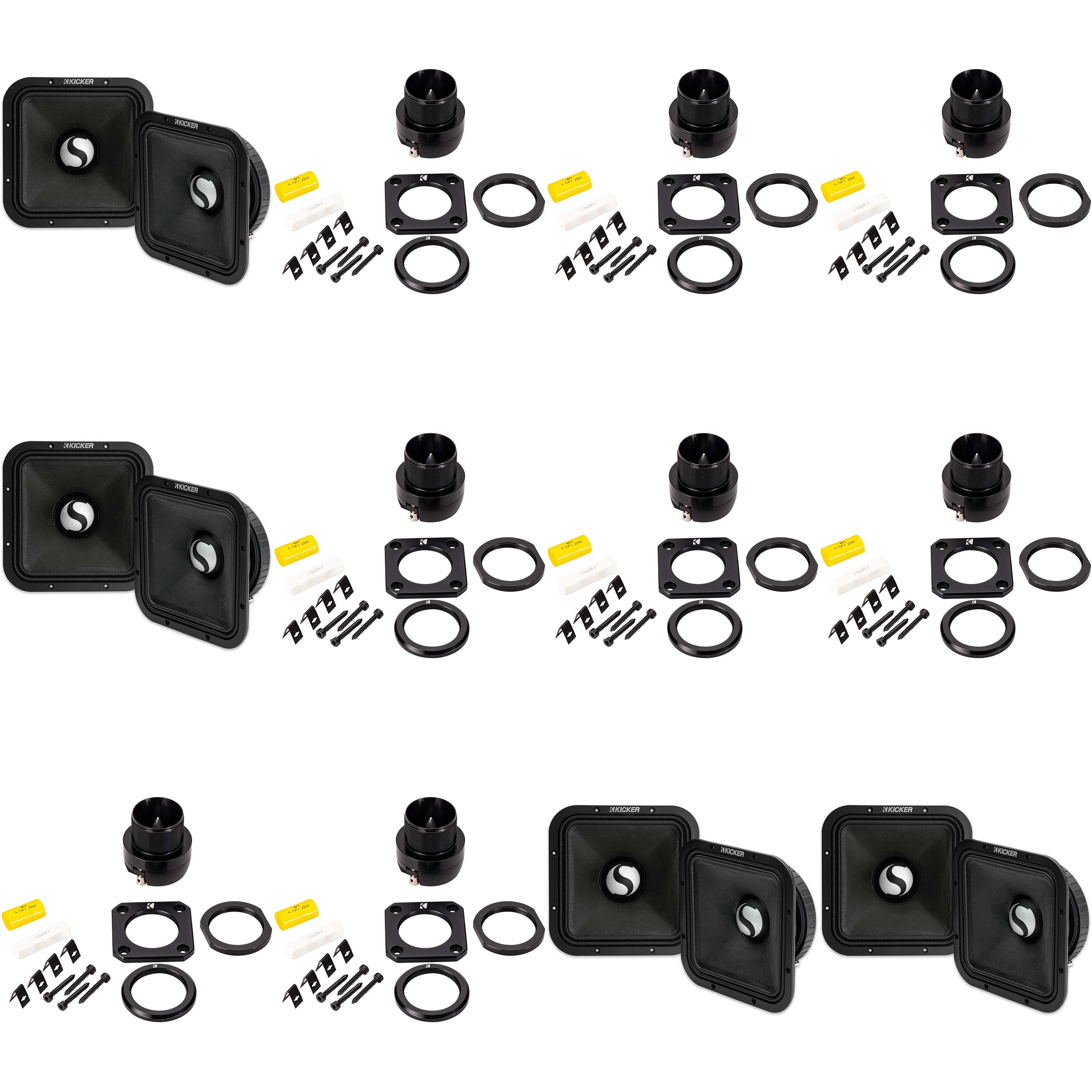 Kicker ST-Series PA ST3TW 1" Bullet Tweeter & ST9MR8 9" Mid Range ...