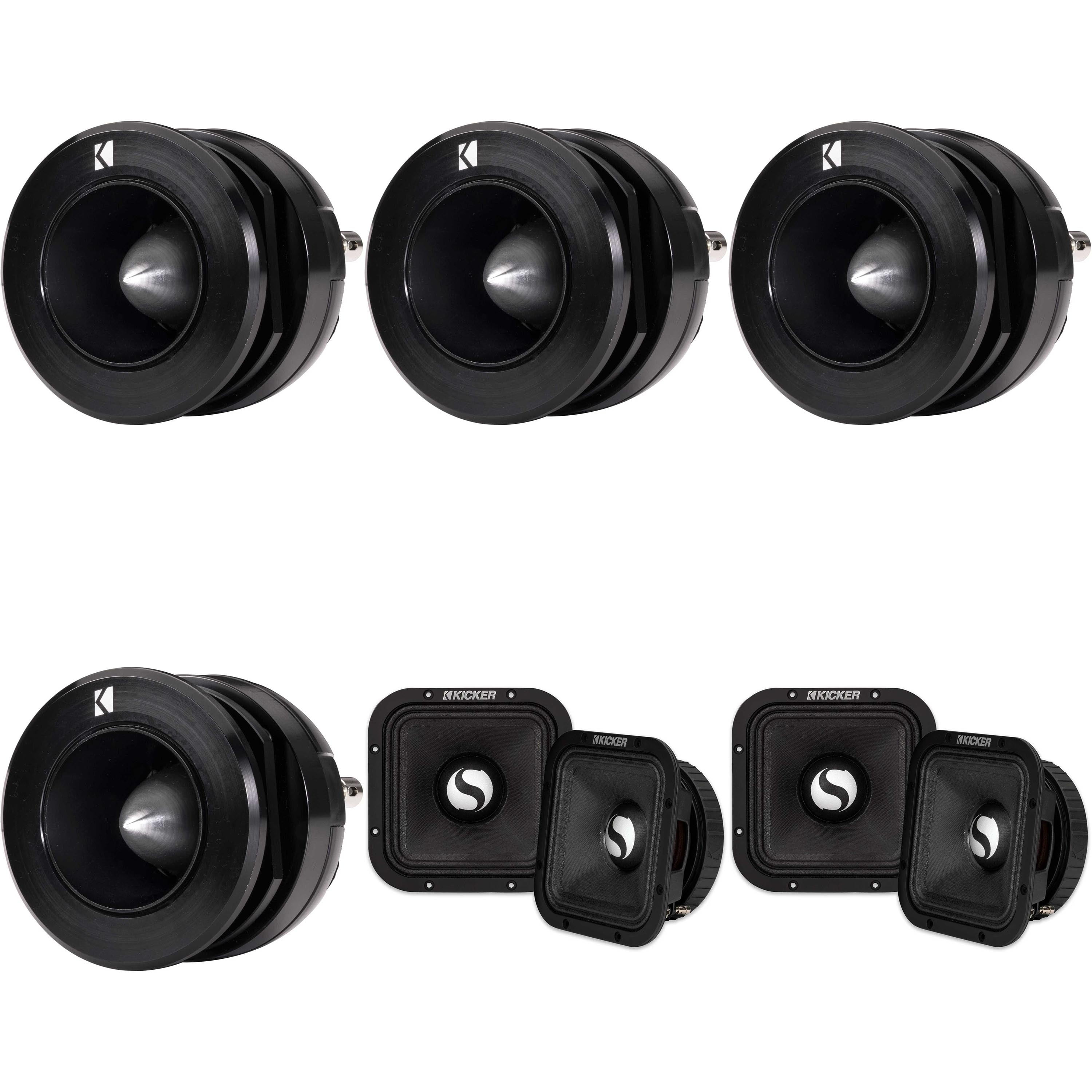 Kicker ST-Series PA ST4TW 1.5" Bullet Tweeter & ST7MR4 7" Mid Range ...