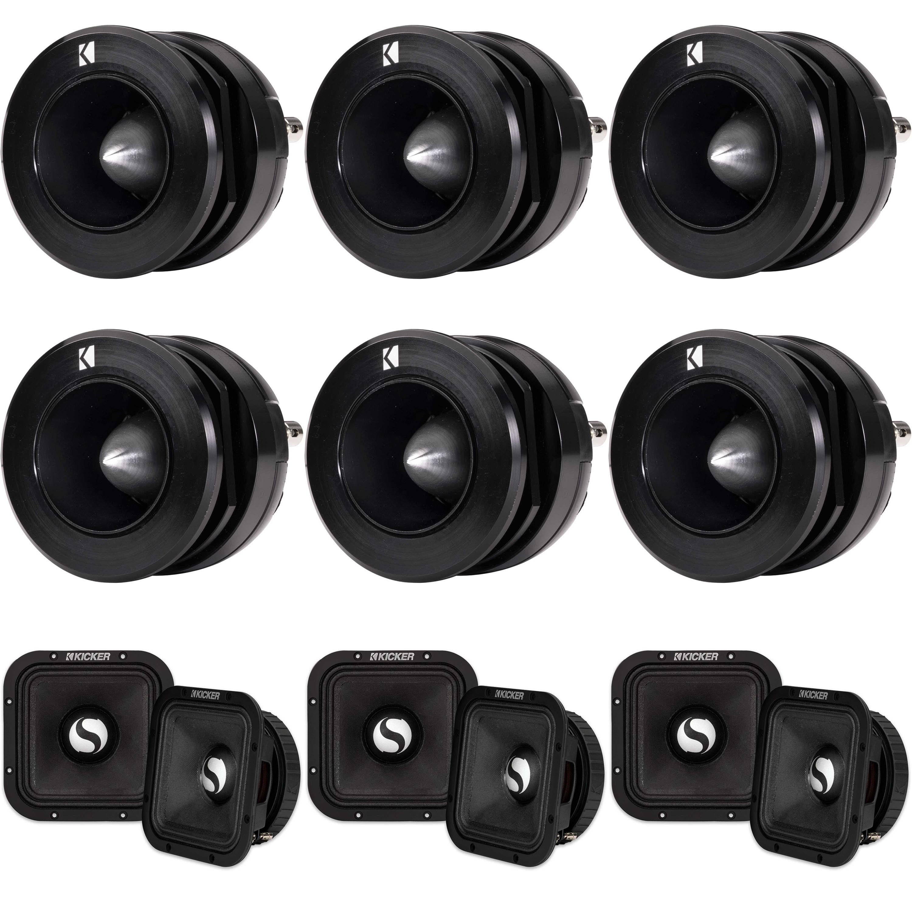 Kicker ST-Series PA ST4TW 1.5" Bullet Tweeter & ST7MR4 7" Mid Range ...