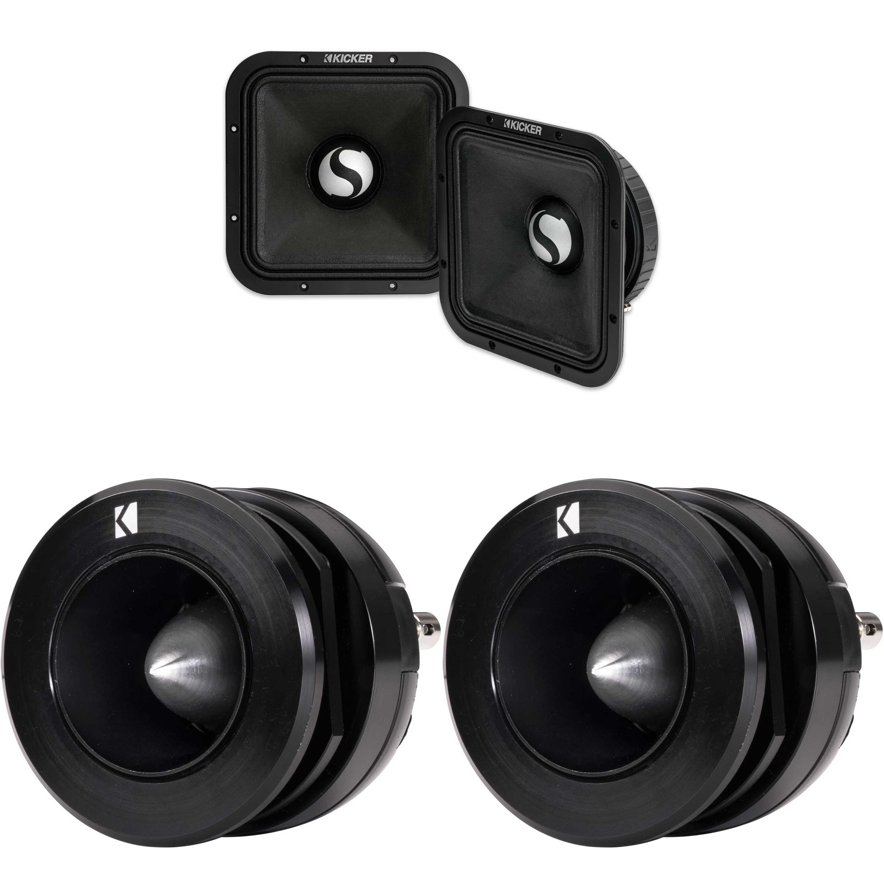 Kicker ST-Series PA ST4TW 1.5" Bullet Tweeter & ST9MR4 9" Mid Range ...