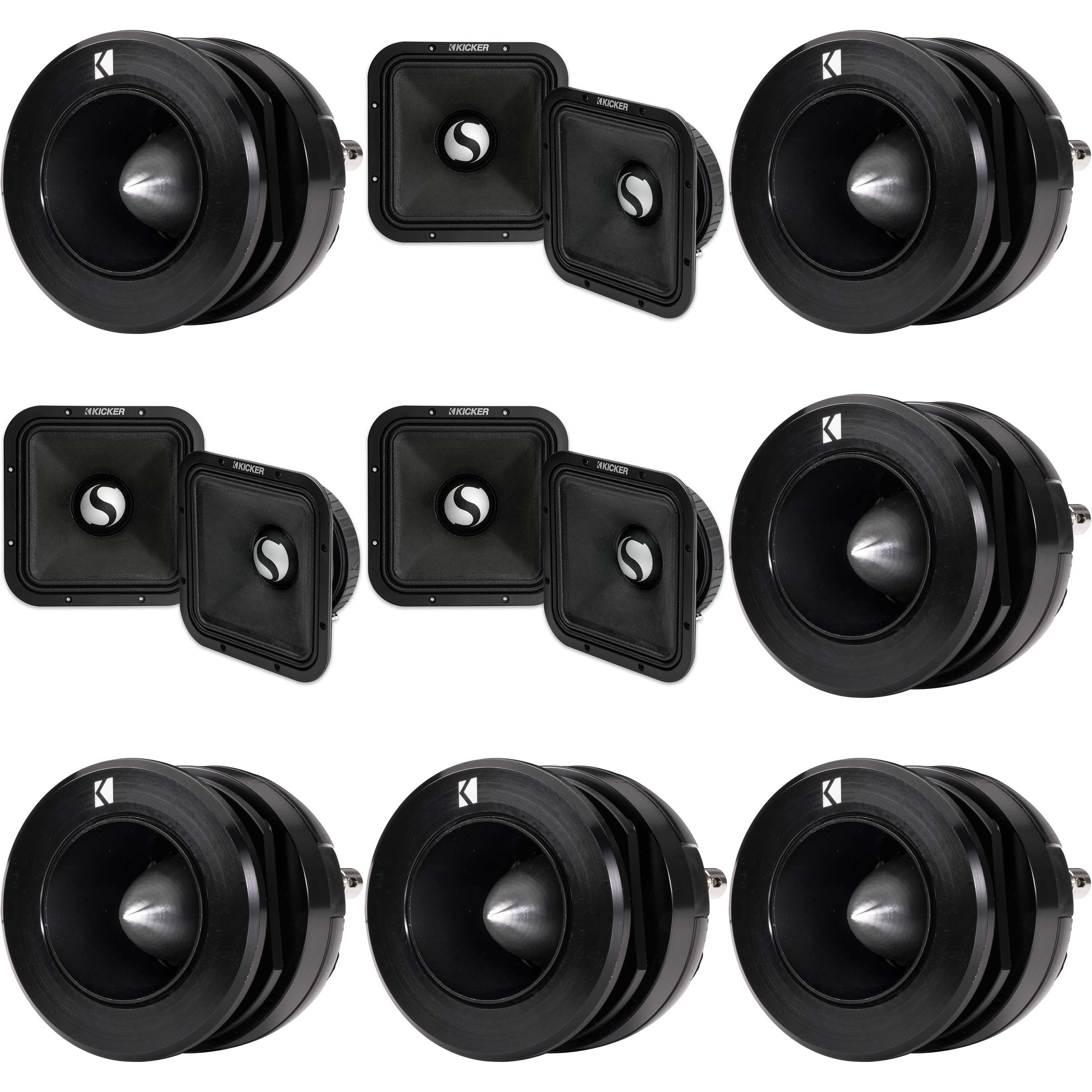 Kicker ST-Series PA ST4TW 1.5" Bullet Tweeter & ST9MR8 9" Mid Range ...