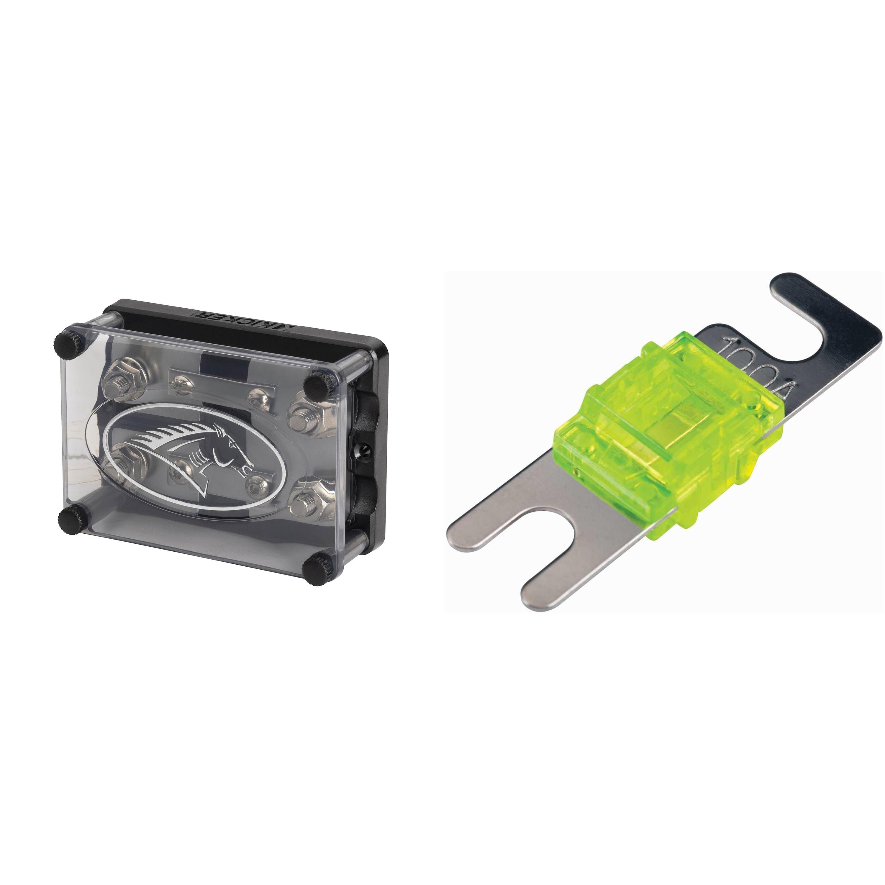 Kicker Warhorse HPFD2 Fused 2-Way Distribution Block & 100 Amp AFS Fuse ...
